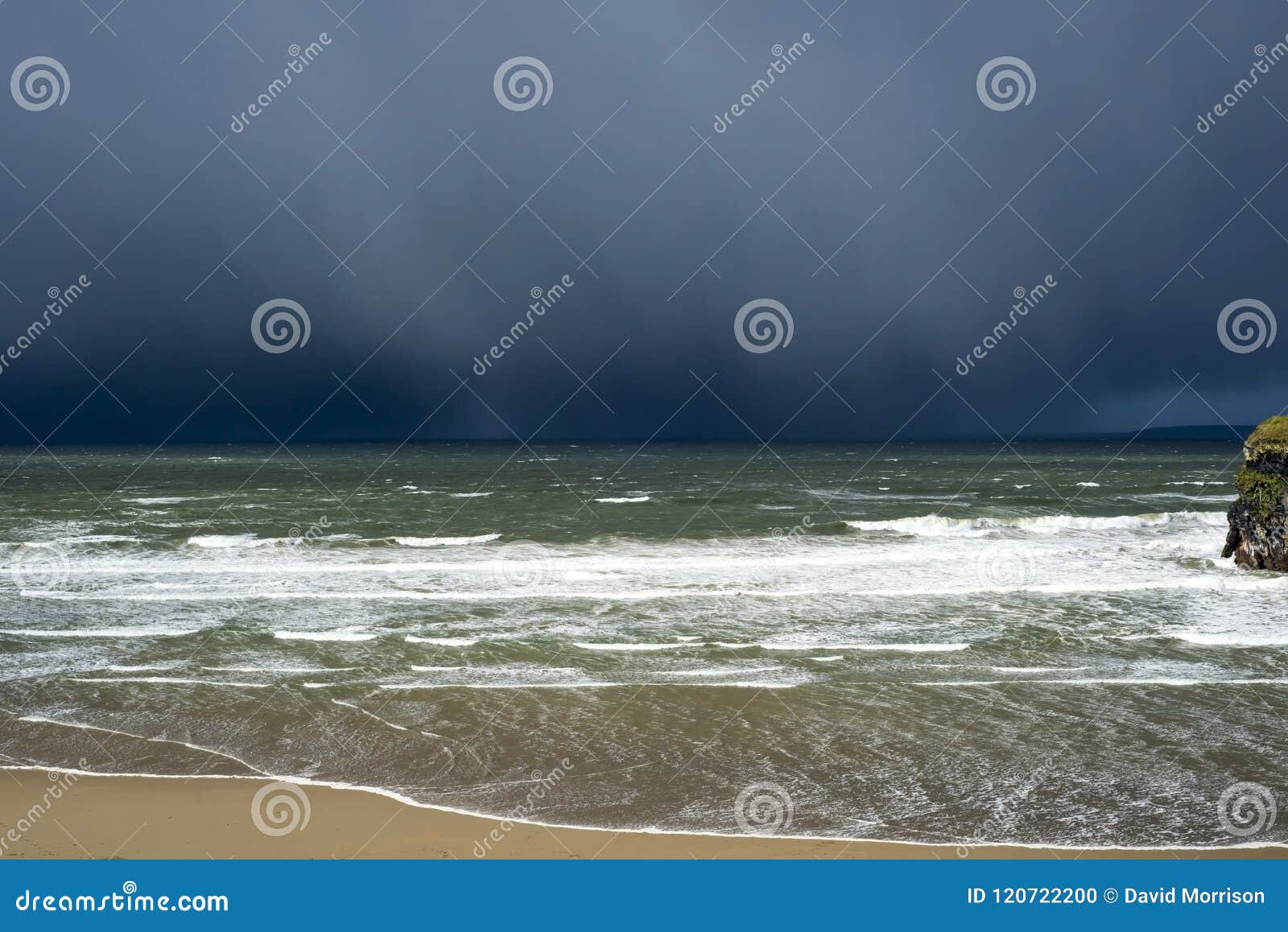 Winter Rain Storm Approaching Cliff Stock Photo - Image of coast, rocks ...