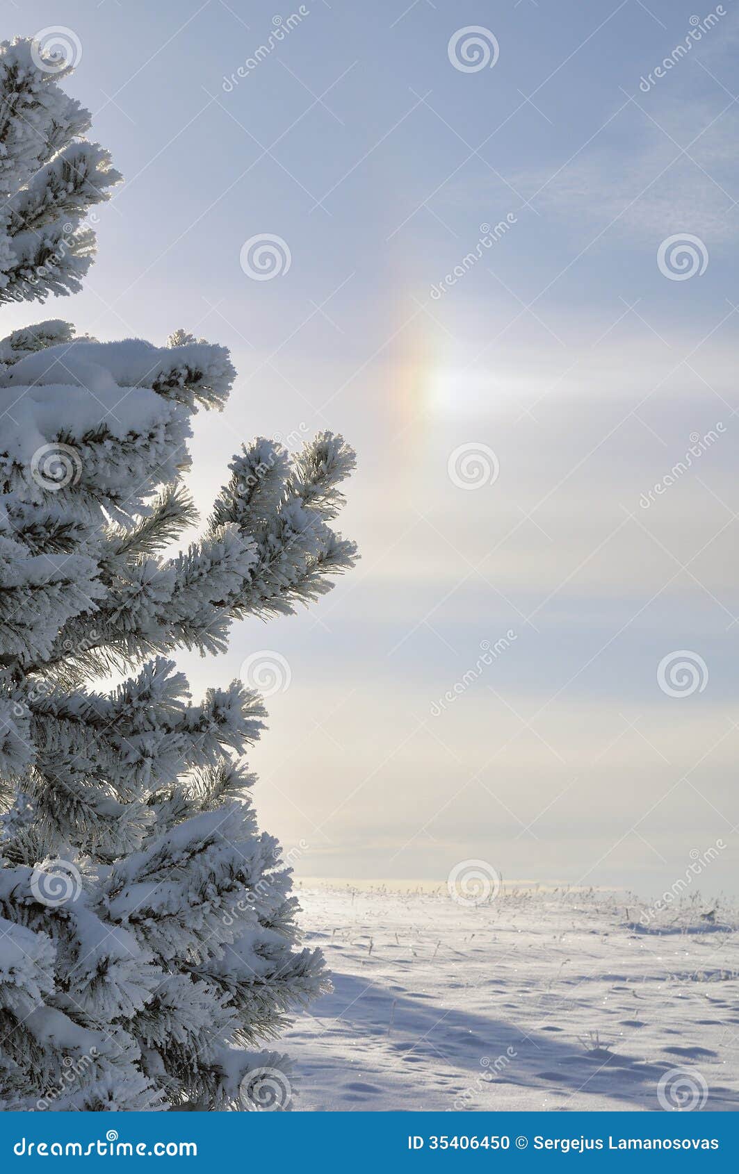 Winter rainbow halo stock photo. Image of frost, january - 35406450
