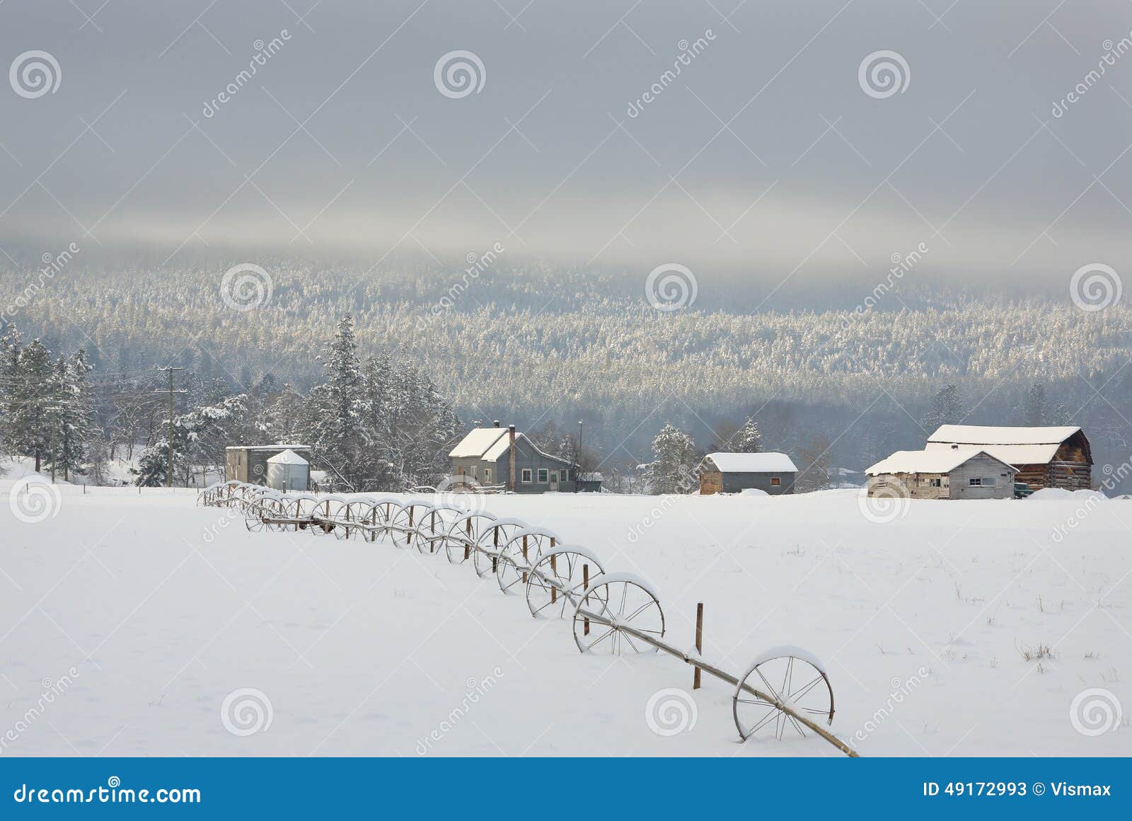 Winter Ranch Snow stock image. Image of sprinkler, outdoors - 49172993