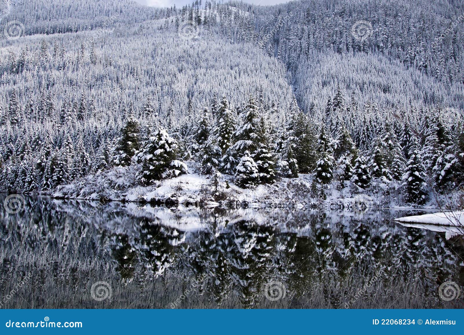 Winter reflection stock photo. Image of view, mountains - 22068234