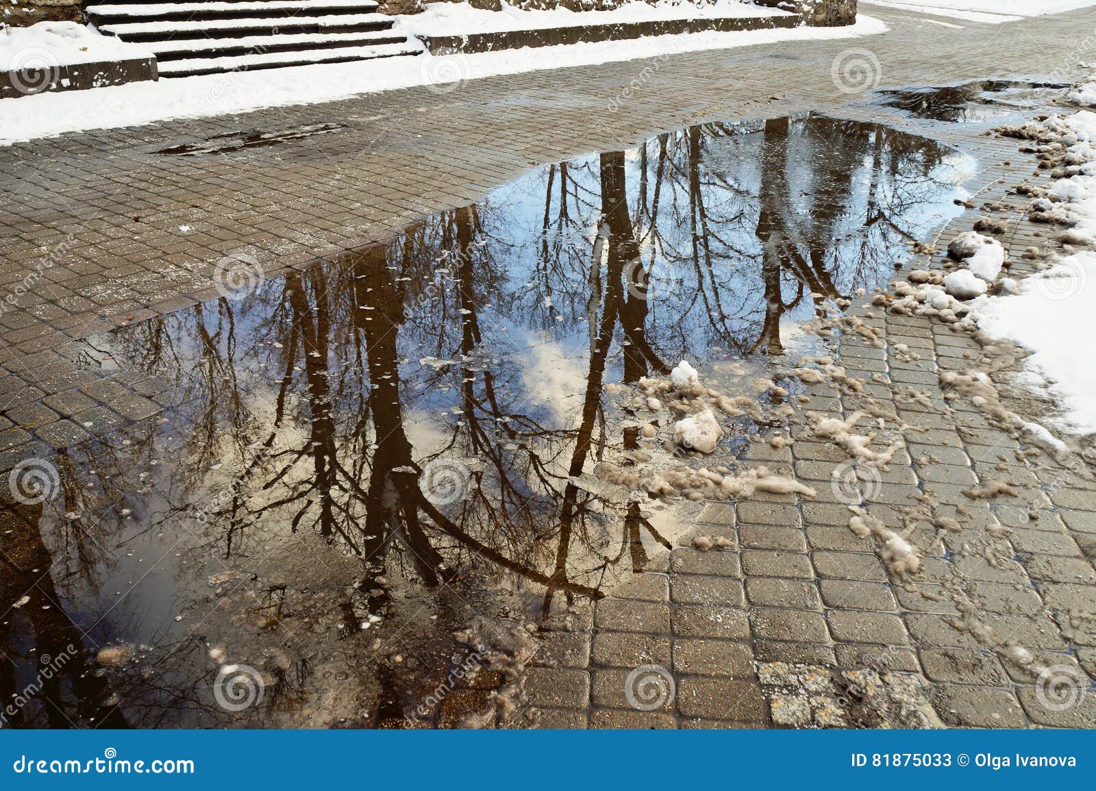 Winter Reflections in Water Stock Image - Image of abstract, background ...