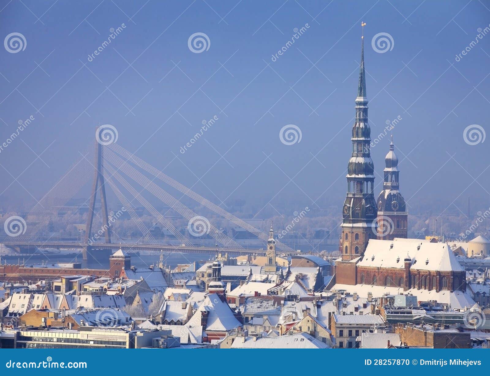 Winter in Riga stock photo. Image of cityscape, house - 28257870