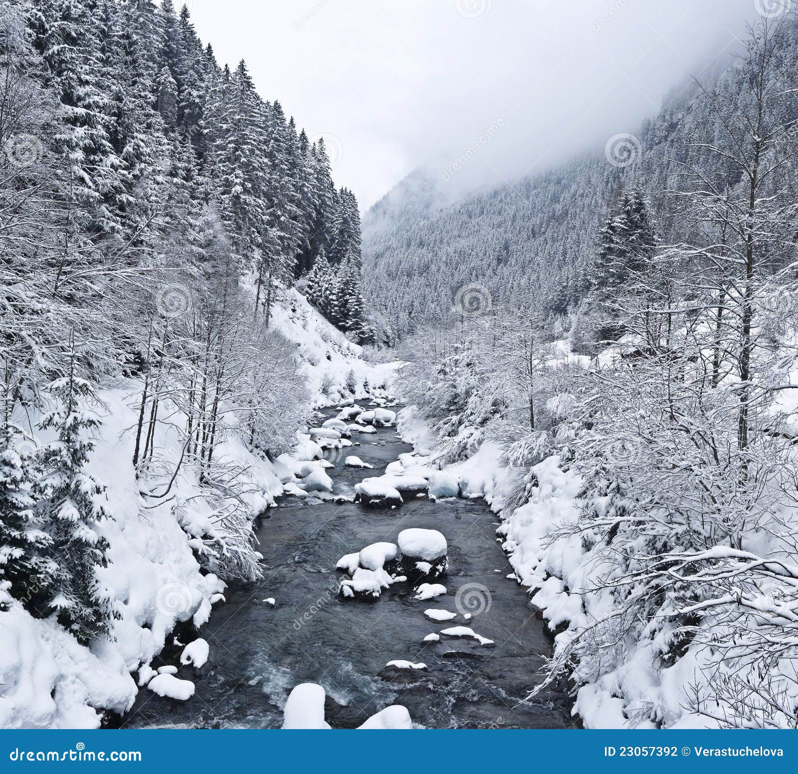 Winter river stock photo. Image of frost, beauty, landscape - 23057392