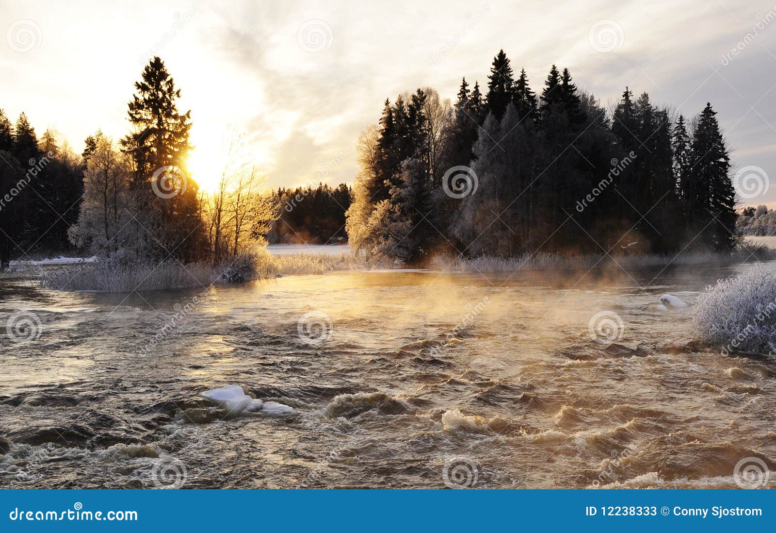 Winter river landscape stock image. Image of landscape - 12238333