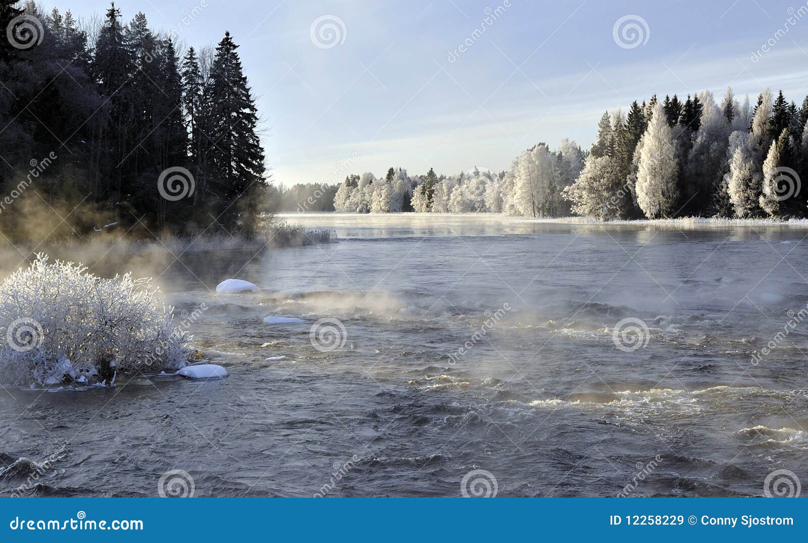 Winter river landscape stock image. Image of water, climate - 12258229