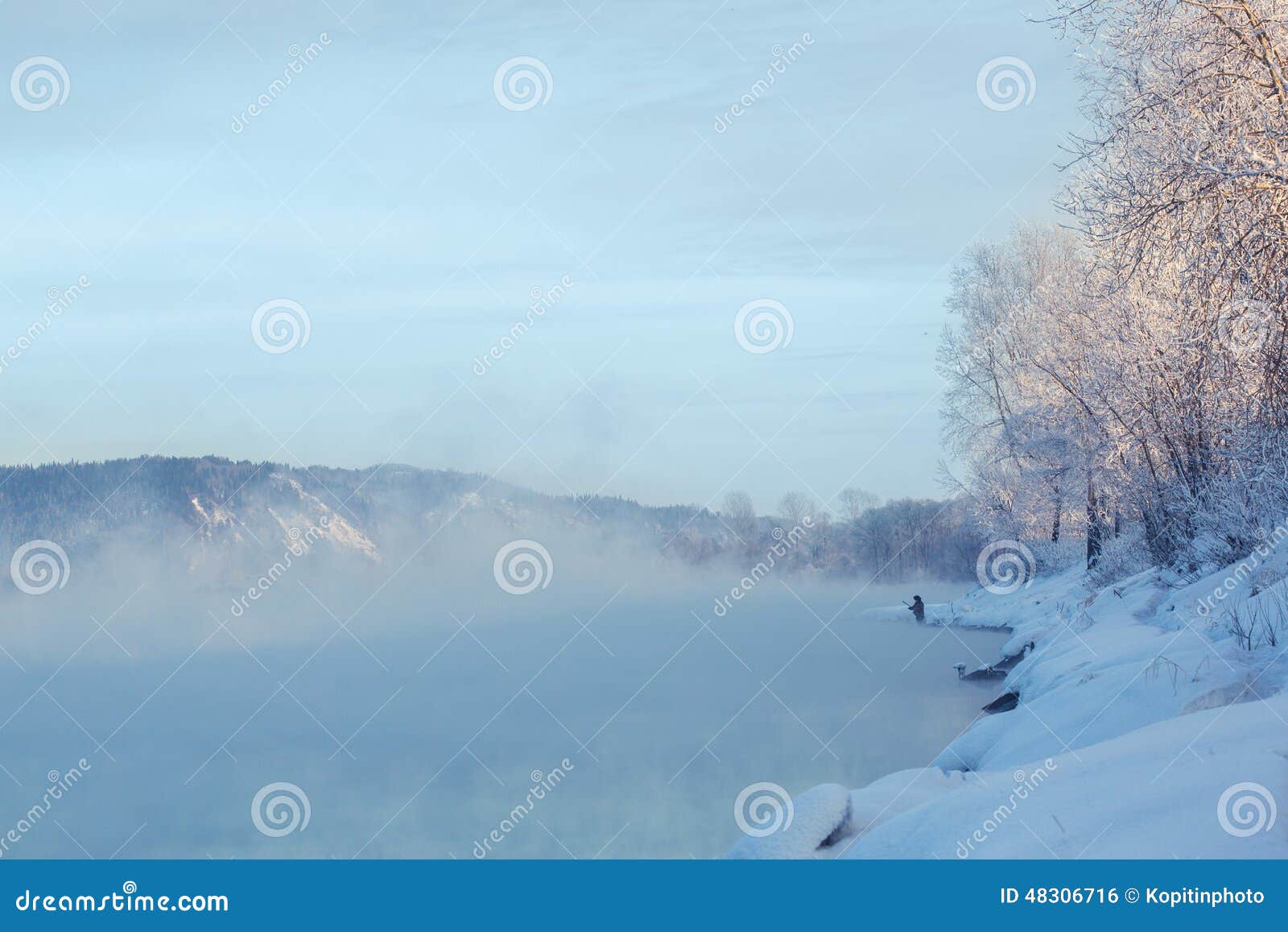 Winter river landscape stock photo. Image of colorful - 48306716
