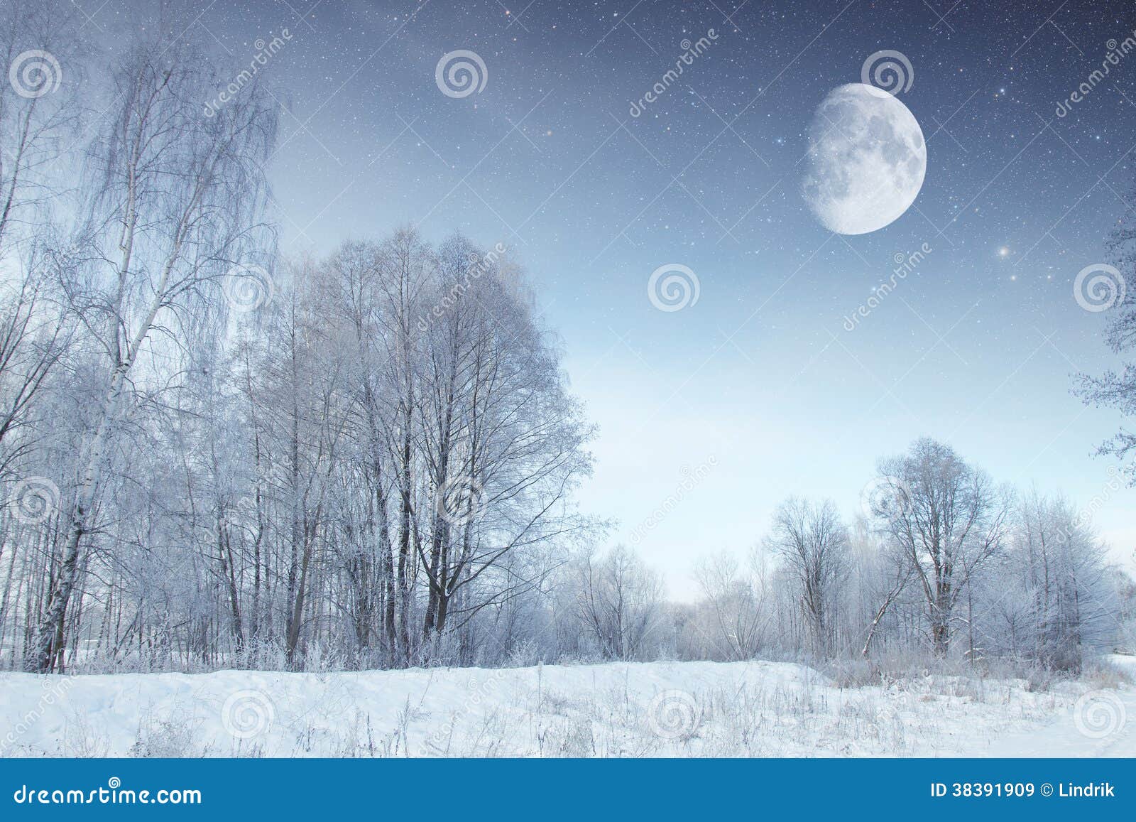 Winter river at night. stock image. Image of landscape - 38391909