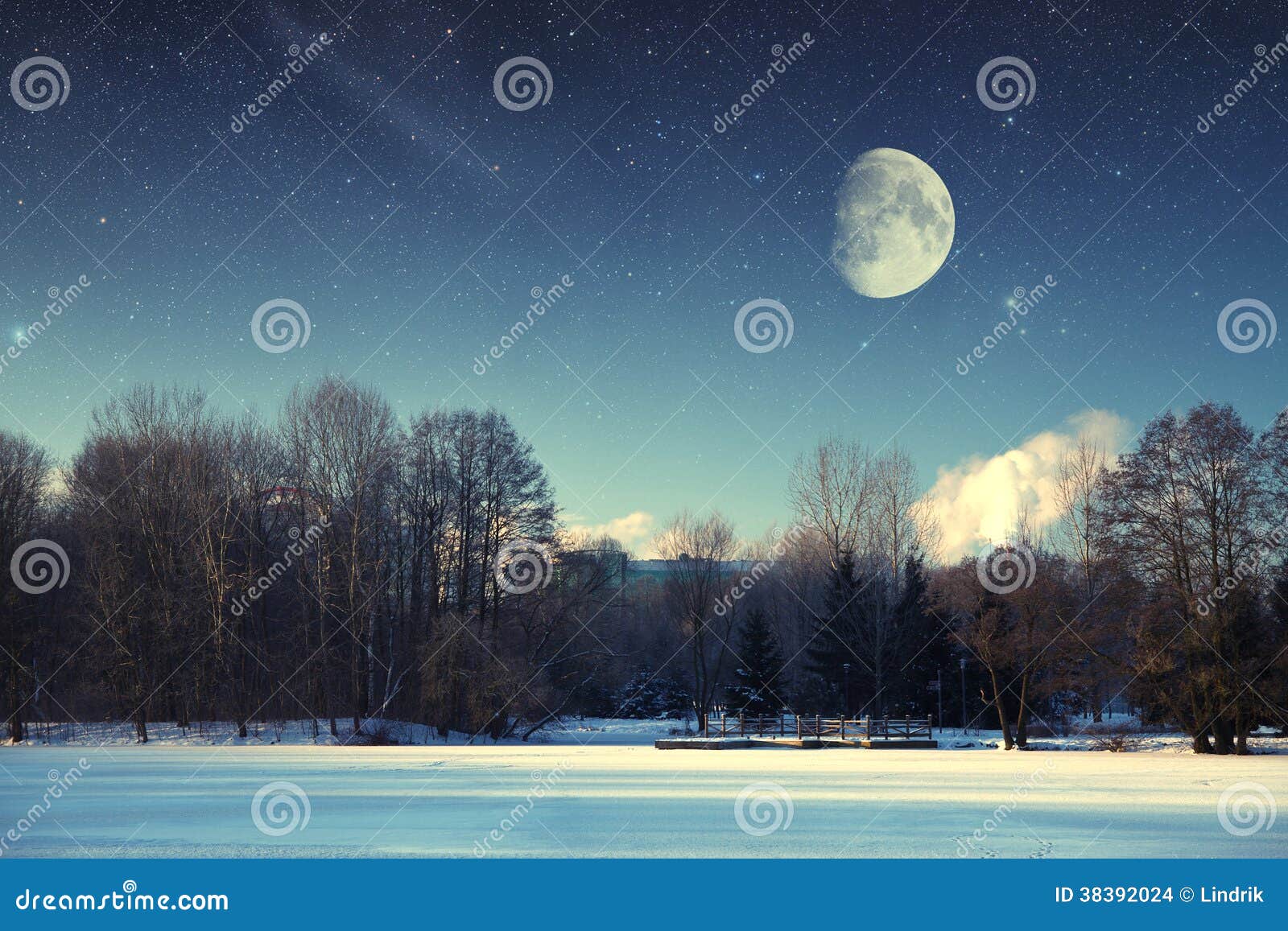 Winter river at night. stock photo. Image of daylight - 38392024