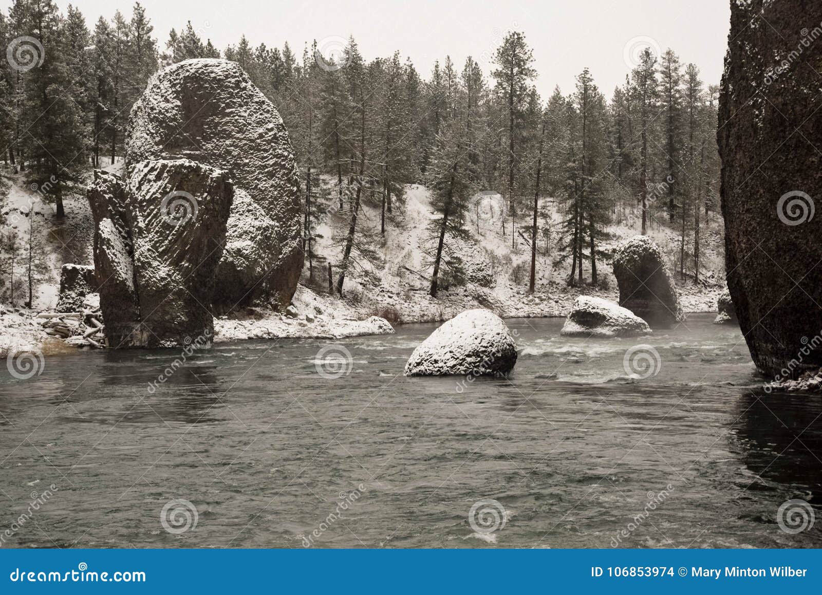 Winter at Riverside State Park in Washington Stock Photo - Image of ...