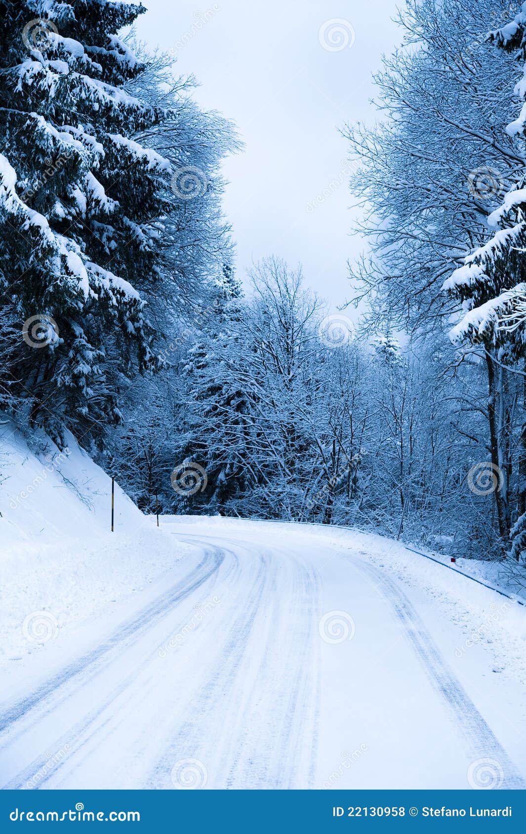 Winter Road stock photo. Image of danger, bluetoned, winter - 22130958