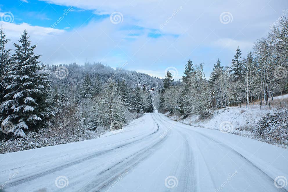 Winter road stock image. Image of tree, frost, nature - 22794303