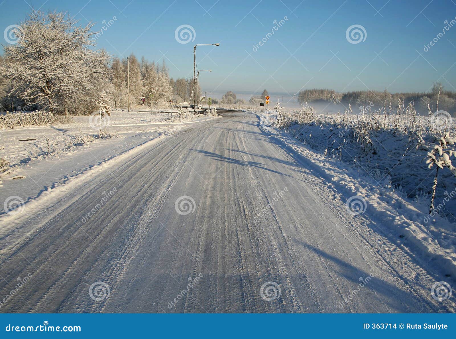 Winter road stock photo. Image of wide, cold, street, clear - 363714