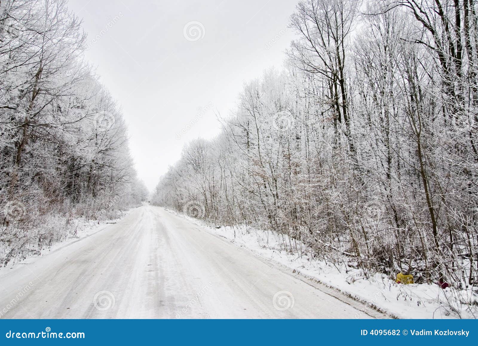 Winter road stock photo. Image of cold, natural, daylight - 4095682