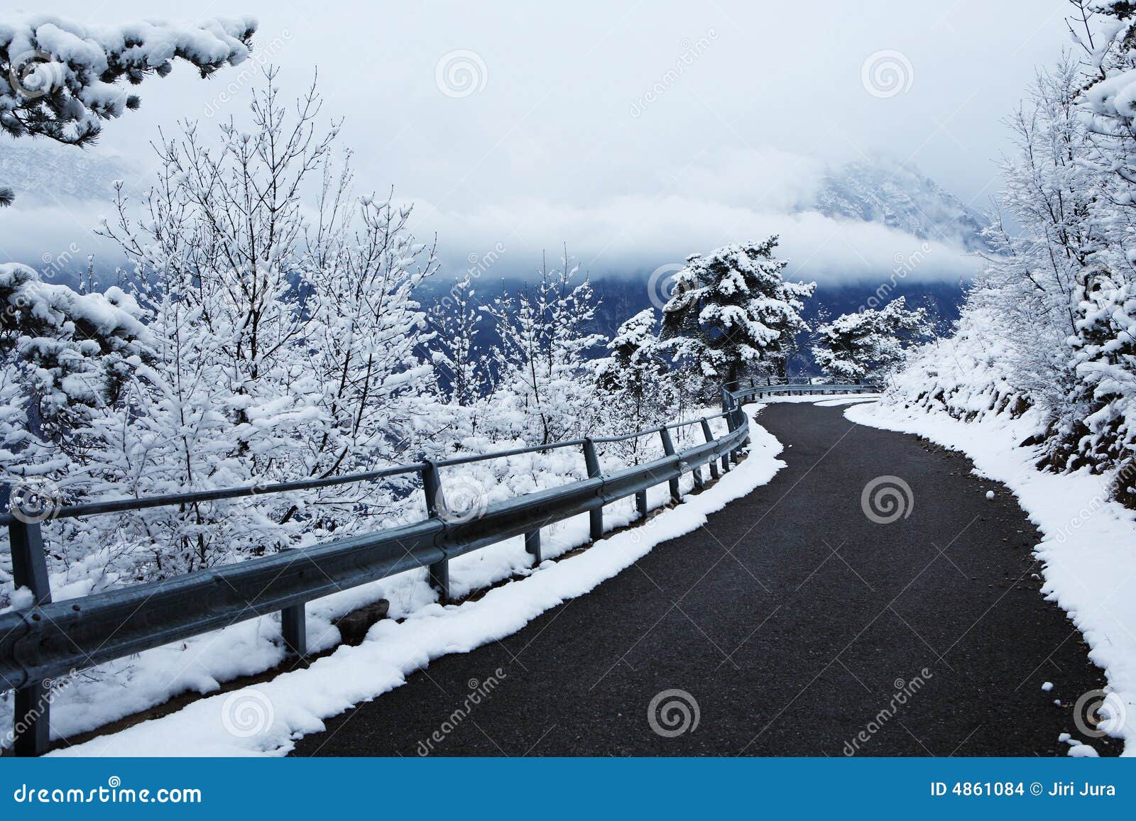 Winter road stock photo. Image of trees, winter, cold - 4861084