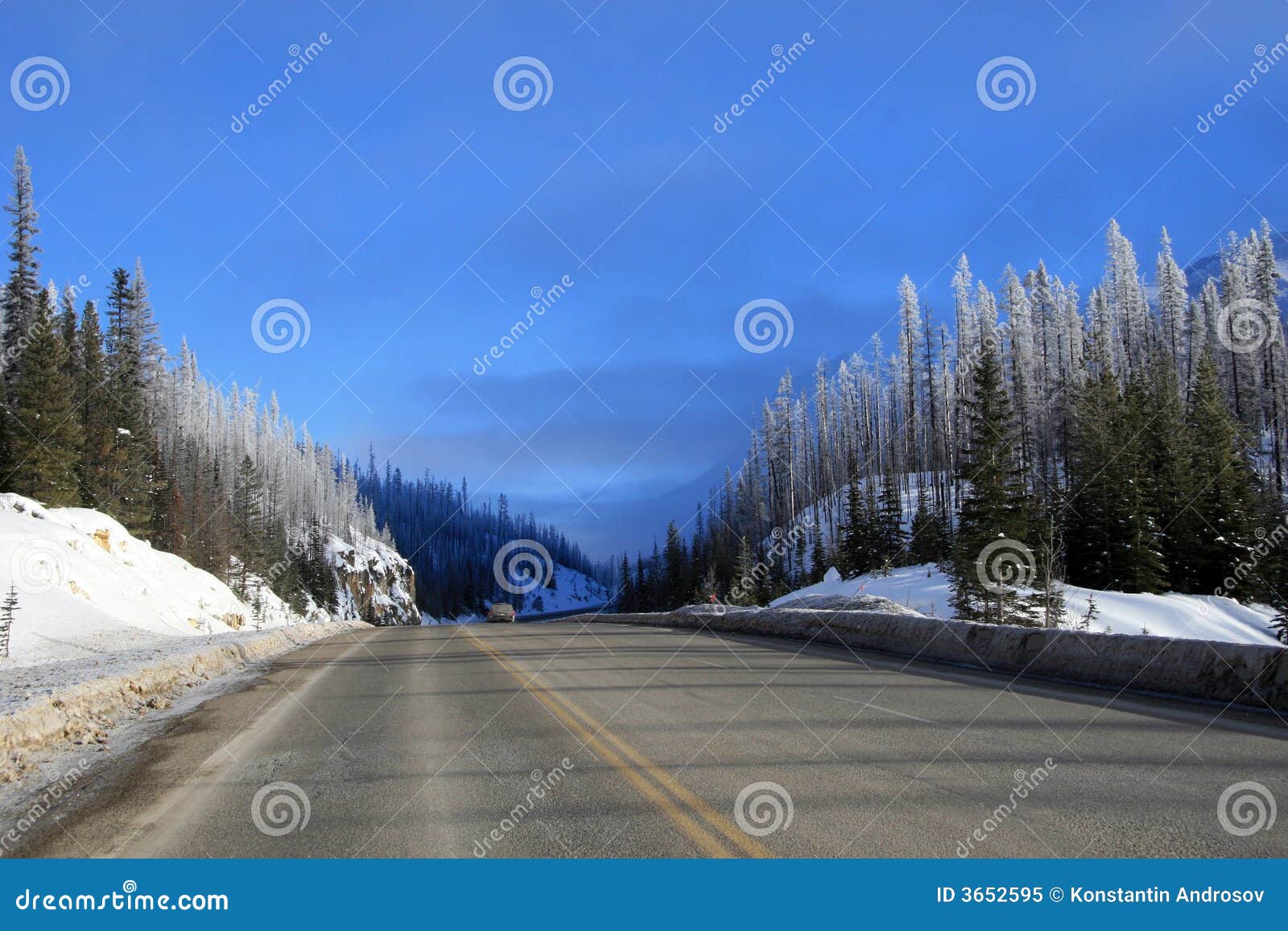 Winter Road in Canadian Rockies Stock Image - Image of escape ...
