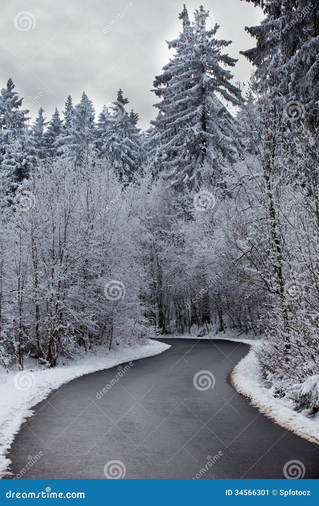 Winter road stock image. Image of winter, woods, beautiful - 34566301