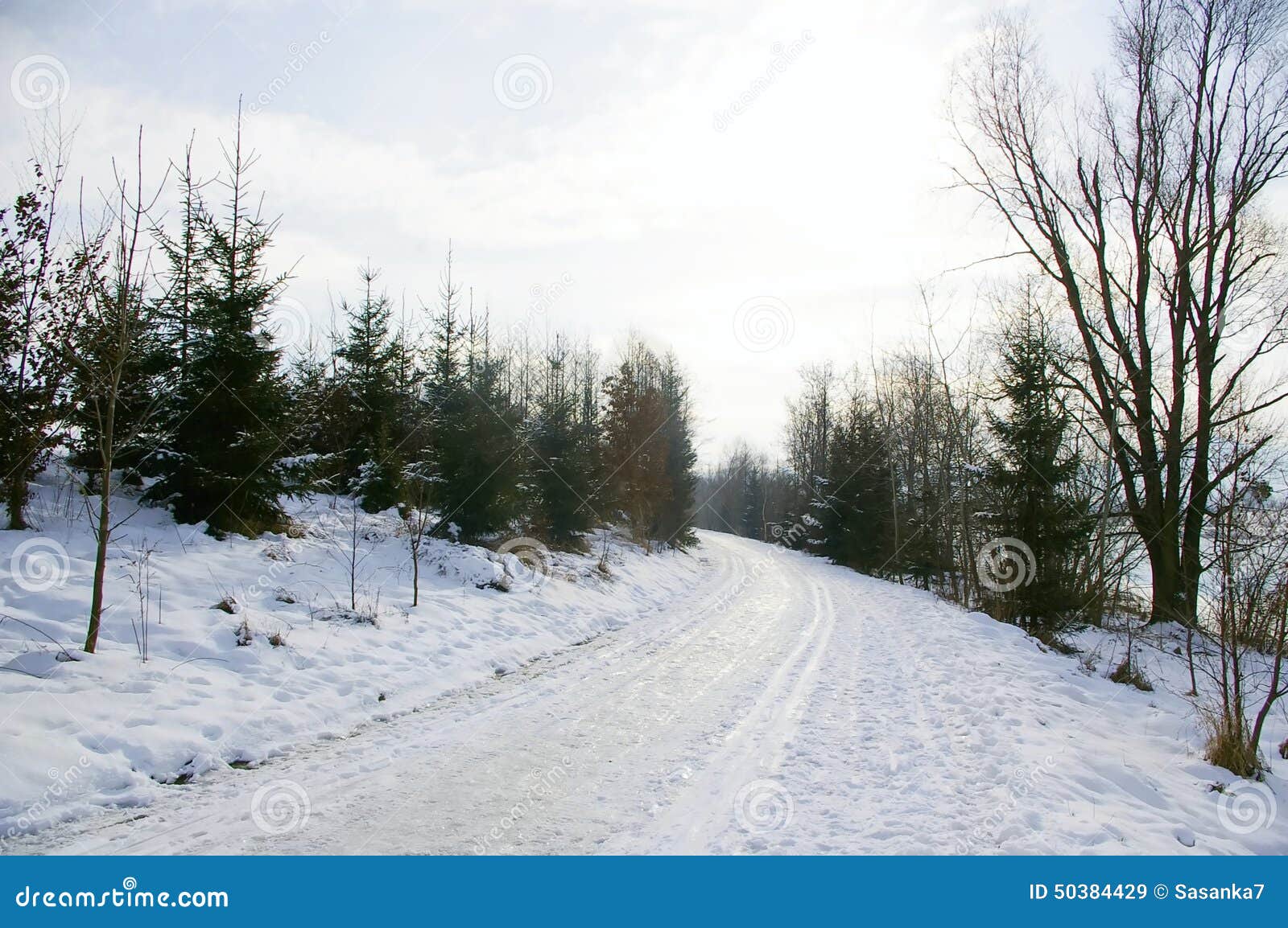 Winter road stock image. Image of long, mobility, forward - 50384429