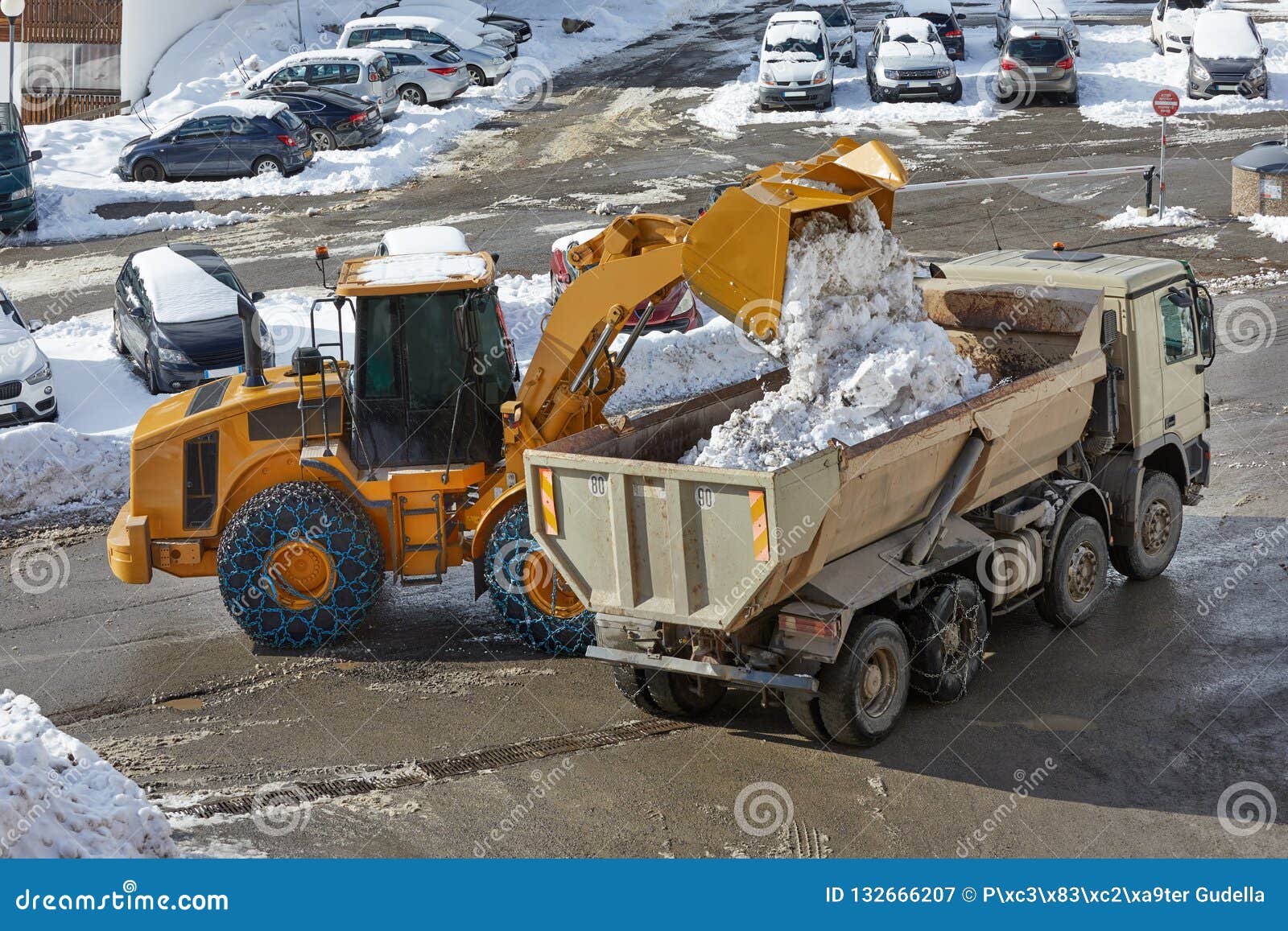 Winter Road Loader Removing Snow Stock Image - Image of difficulty ...