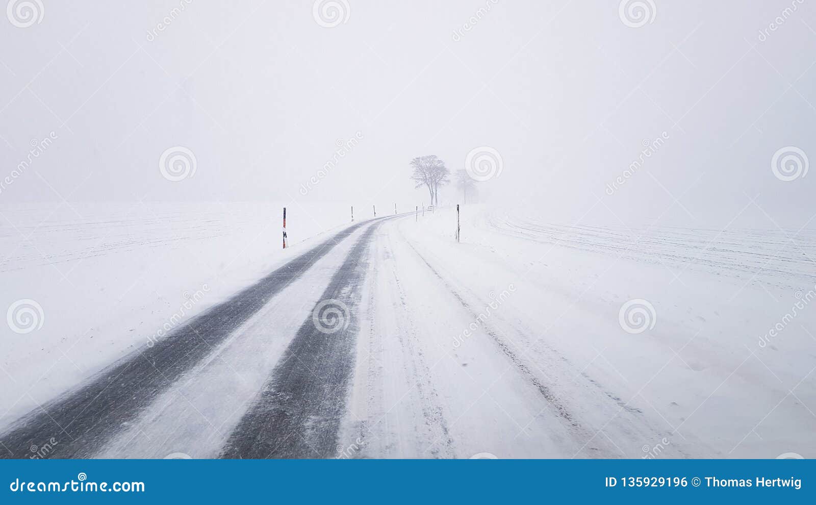 Winter Road and Snow with Landscape of Trees with Frost Stock Photo ...