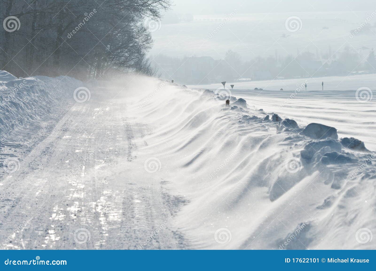 Winter, road, snowdrift stock image. Image of sunshine - 17622101