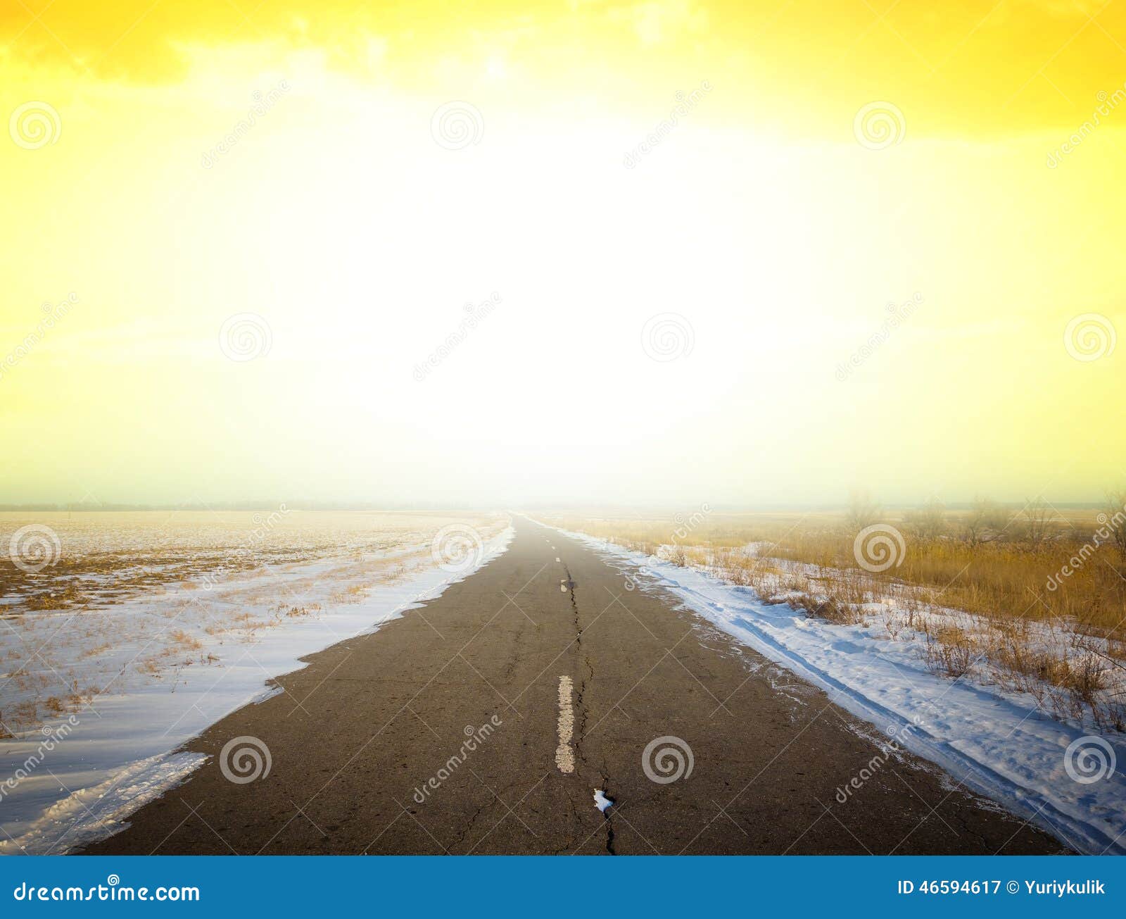 Winter road stock image. Image of transport, boundless - 46594617