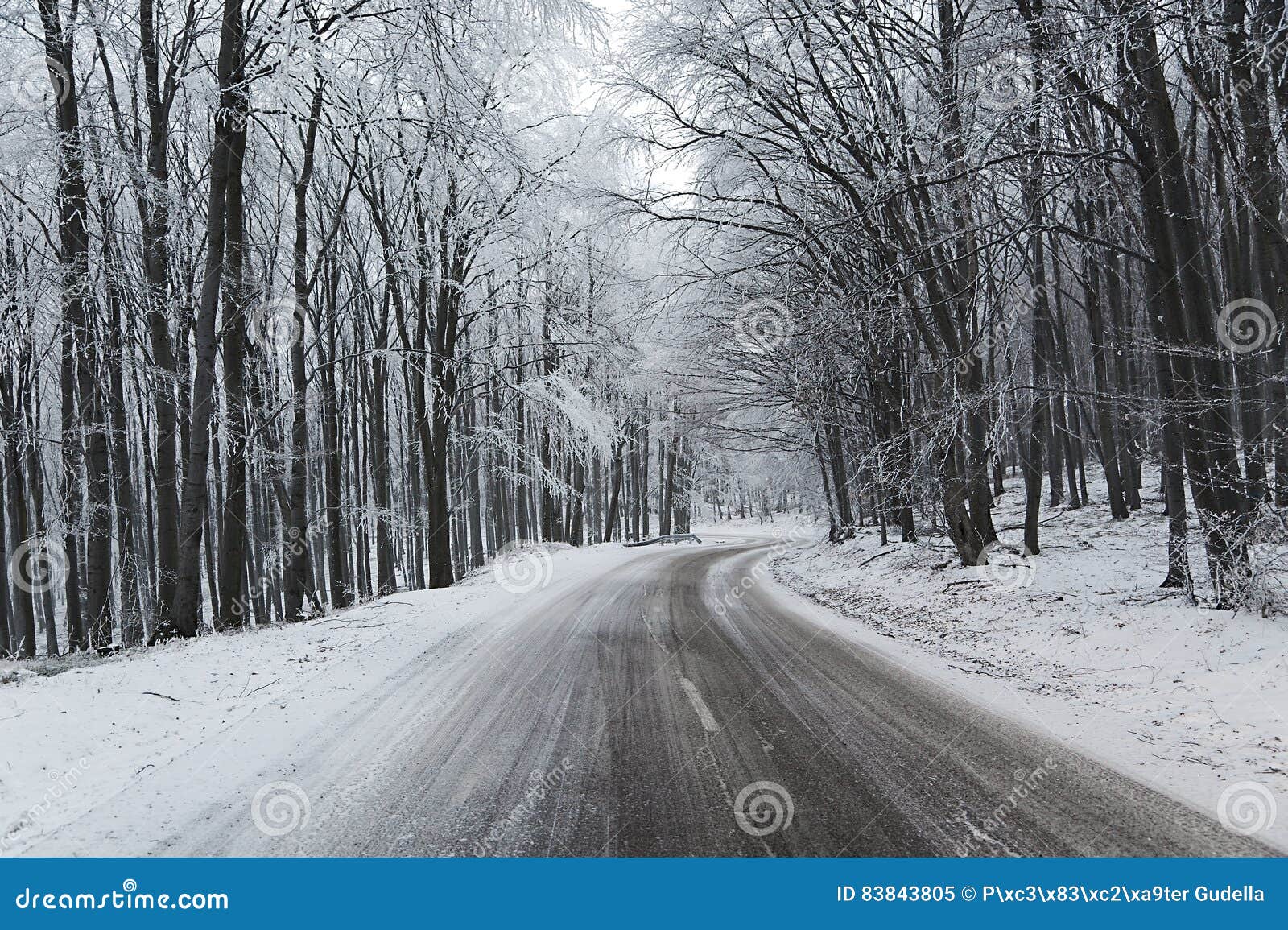 Winter Road Turns stock image. Image of mountain, driving - 83843805