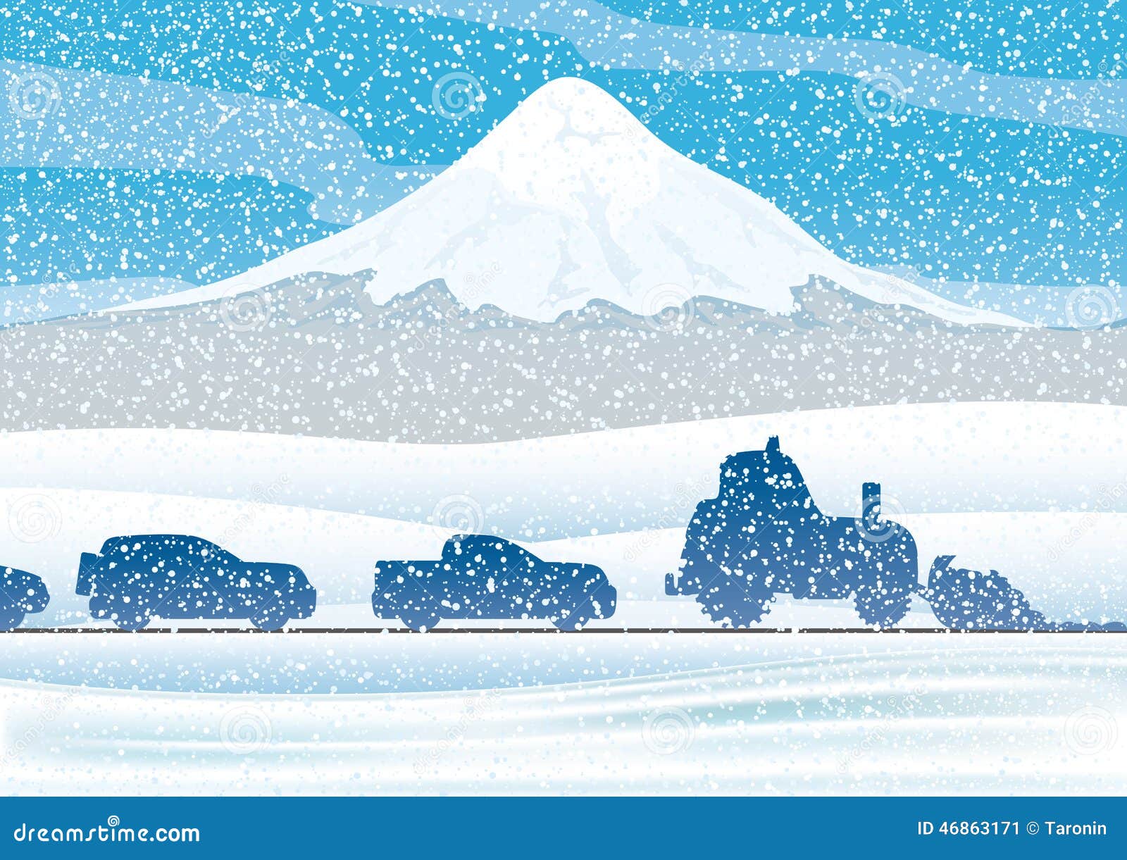 Winter Road Safety Ensured Efficient Snow Blower Clears Pathways Stock ...