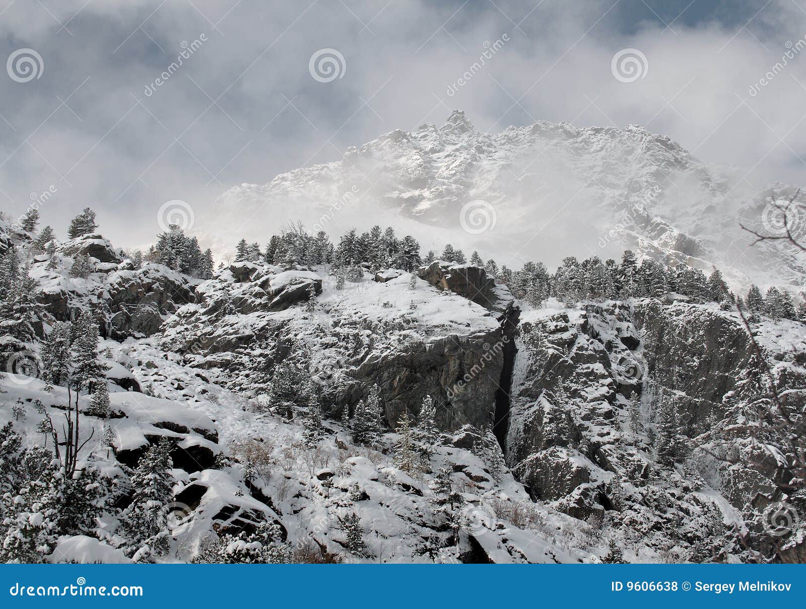 Winter rocks. stock photo. Image of stones, morning, siberia - 9606638
