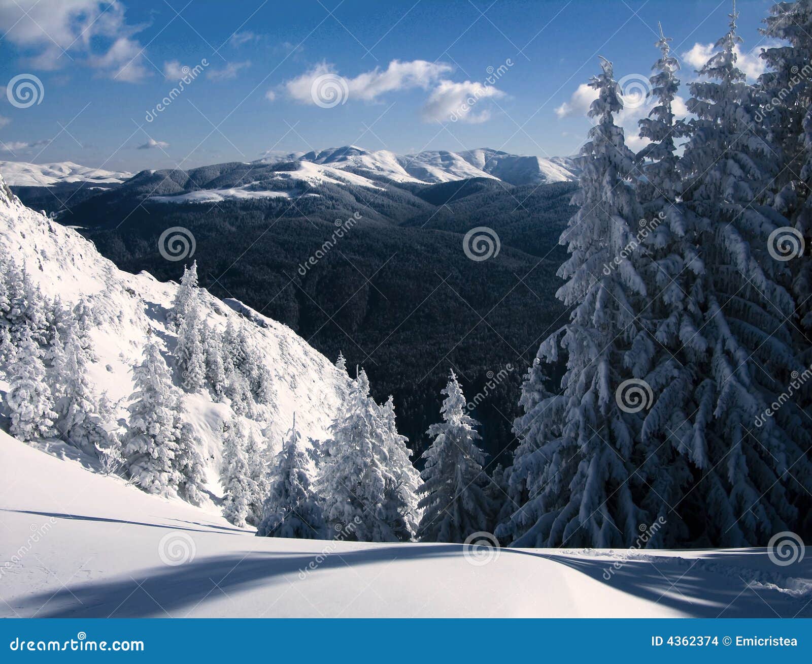 Winter in Romania Mountains Stock Photo - Image of cloud, shadow: 4362374