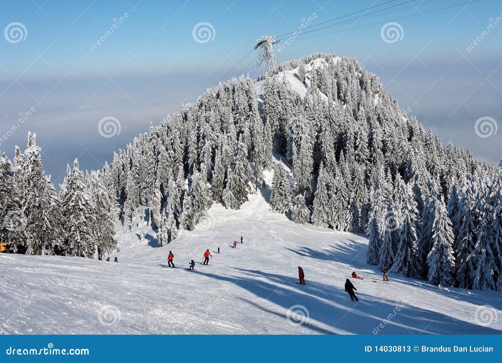 Winter in Romanian Mountain Stock Image - Image of shine, lines: 14030813