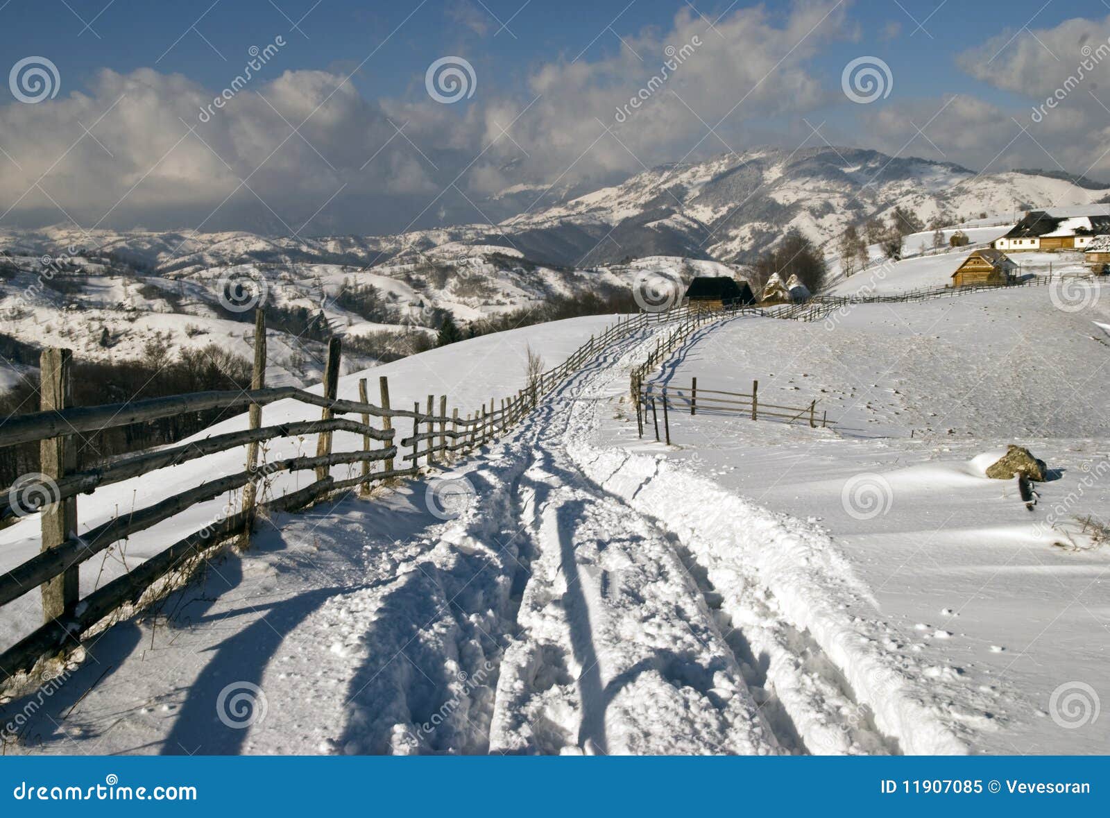 Winter in Romanian Mountains Stock Image - Image of frozen, tree: 11907085