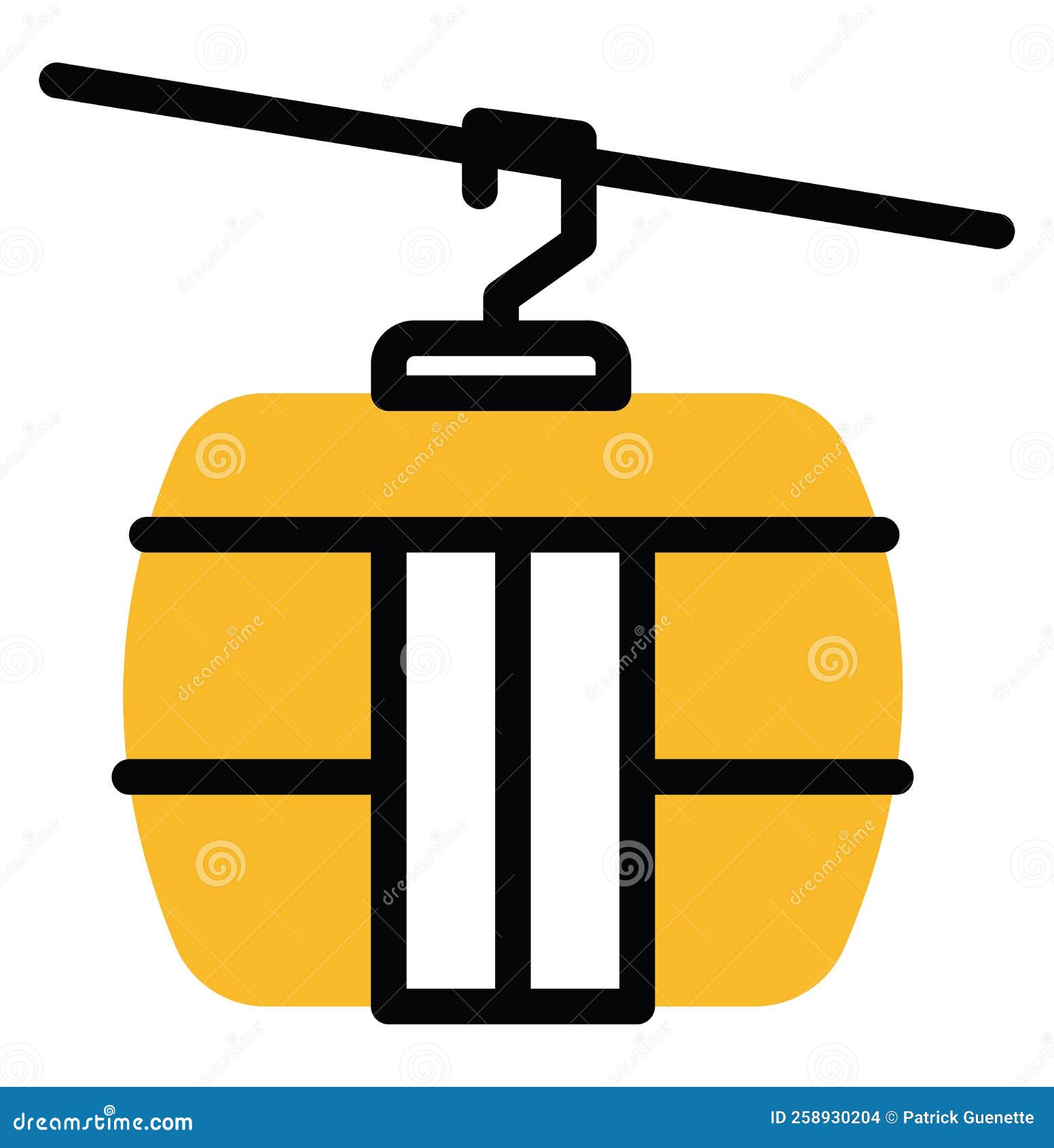 Winter ropeway, icon stock vector. Illustration of vacation - 258930204