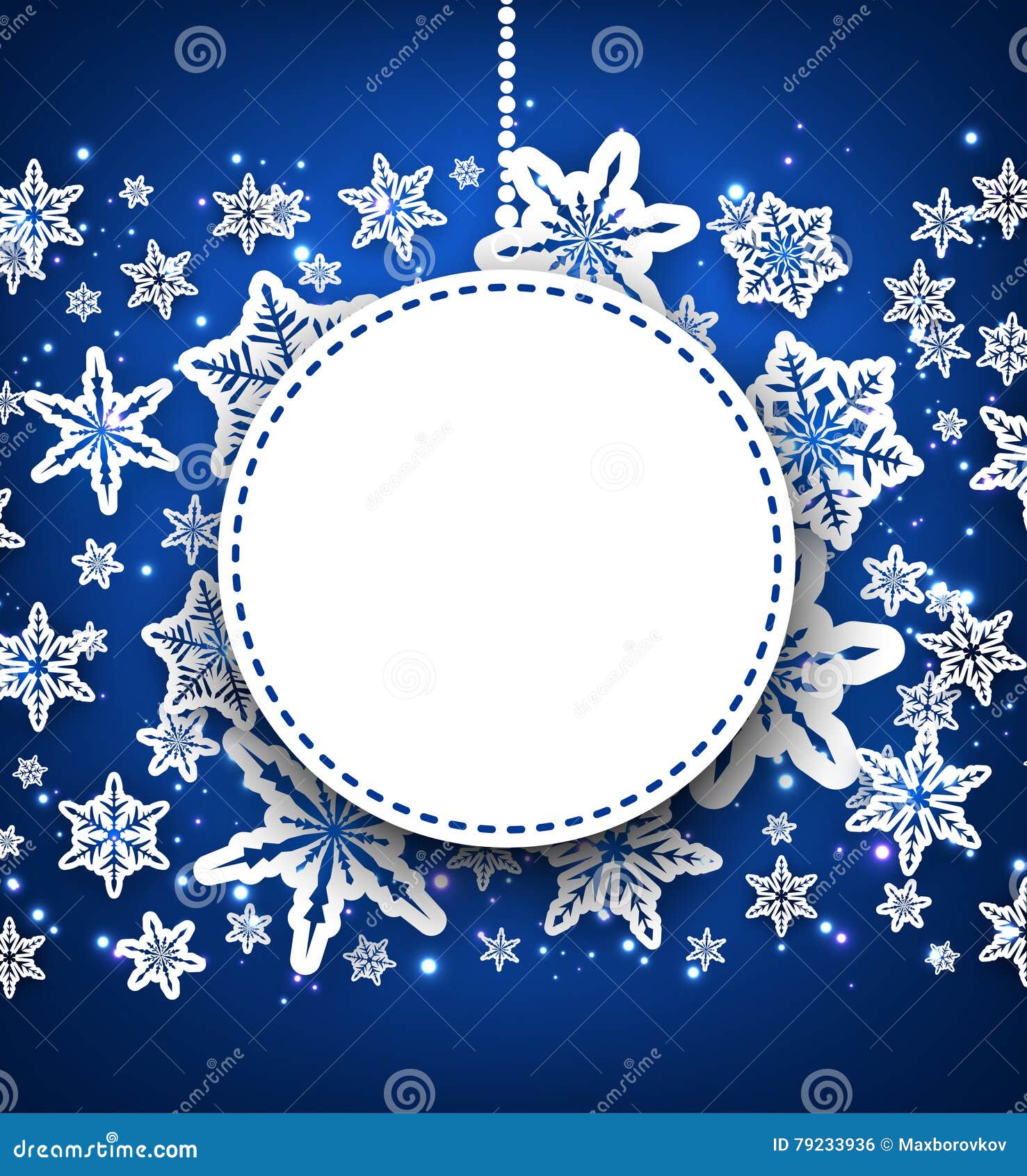 Winter Round Background with Snowflakes. Stock Vector - Illustration of ...