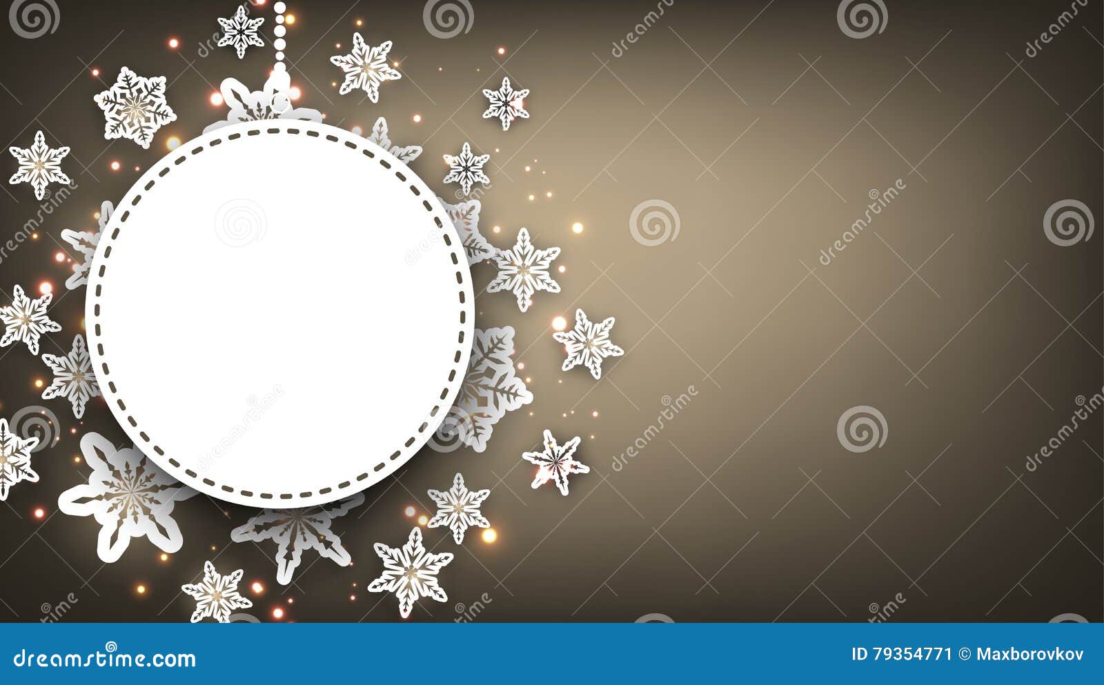 Winter Round Background with Snowflakes. Stock Vector - Illustration of ...