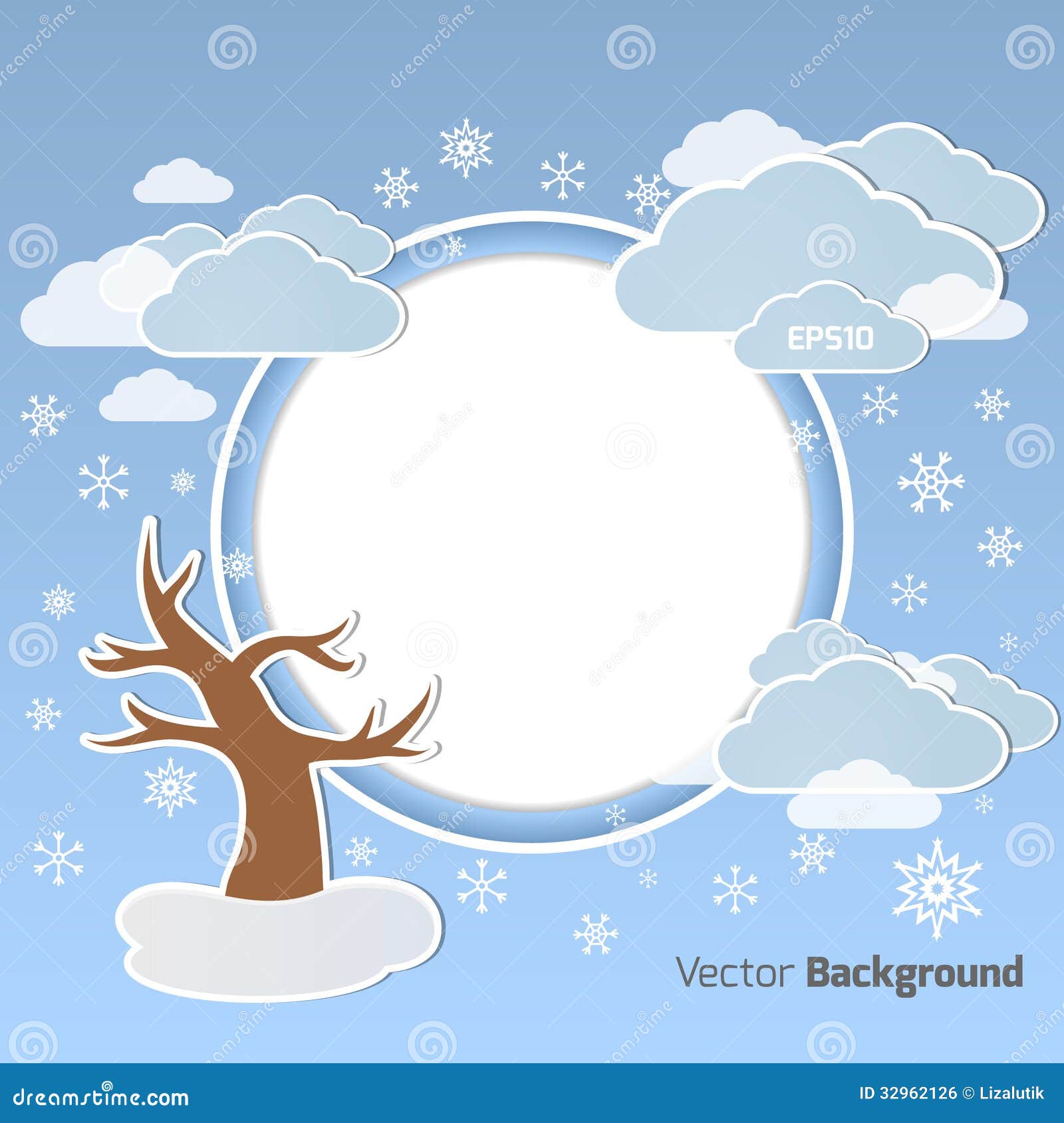 Winter round background stock vector. Illustration of height - 32962126