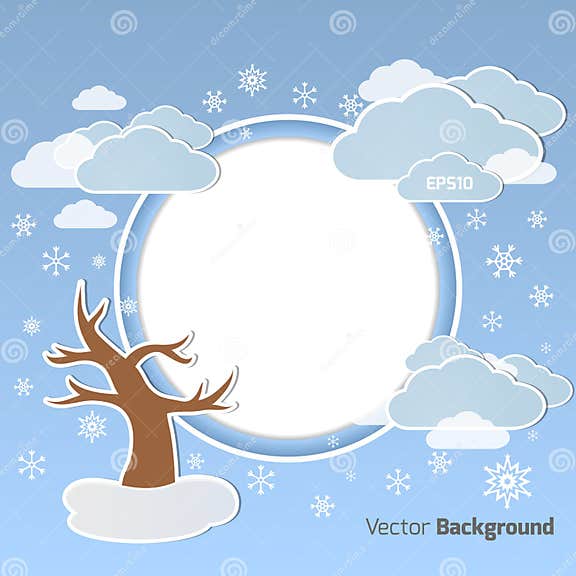 Winter round background stock vector. Illustration of height - 32962126