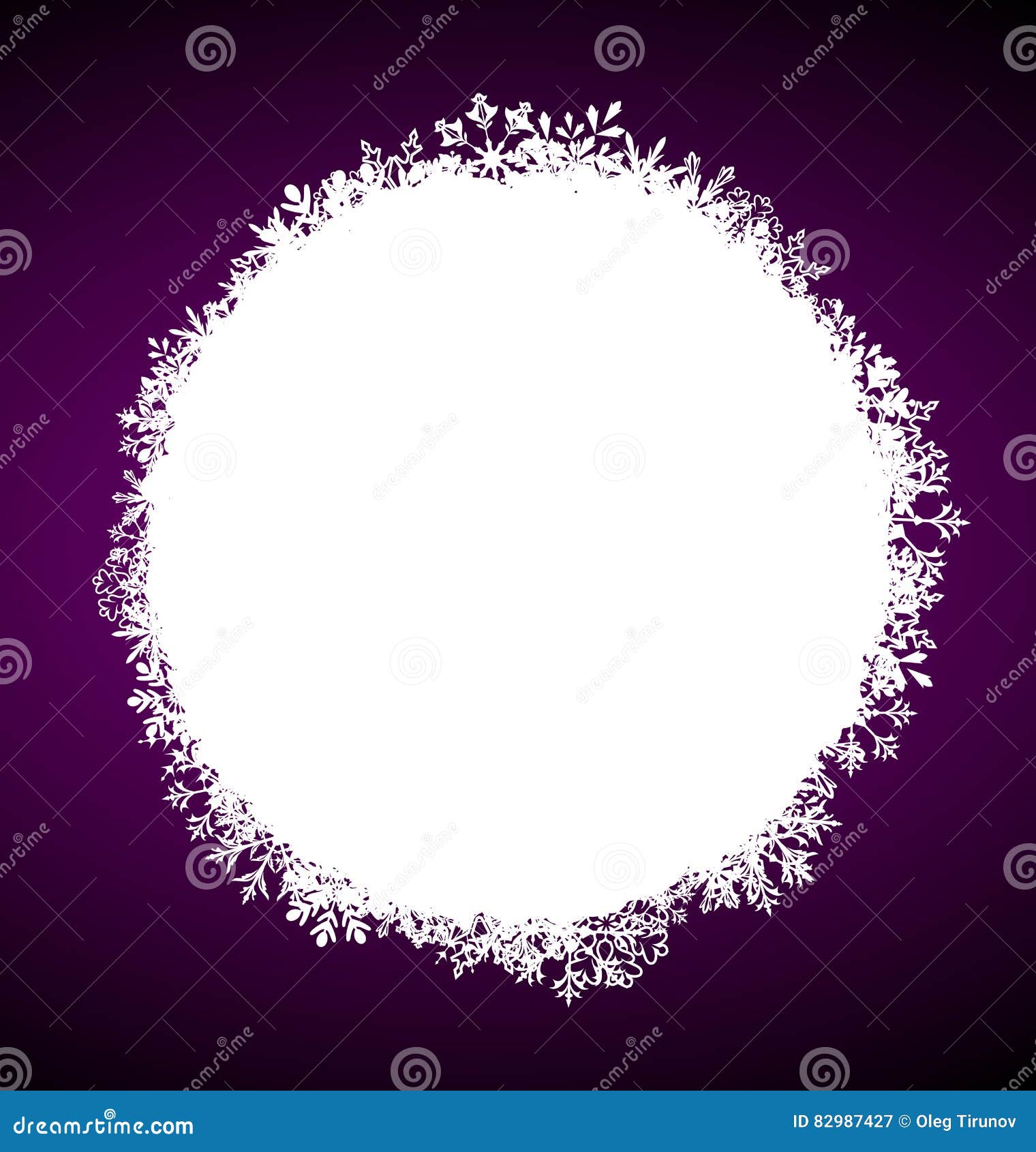 Winter Round Snowing Frame with Snowflakes Stock Vector - Illustration ...