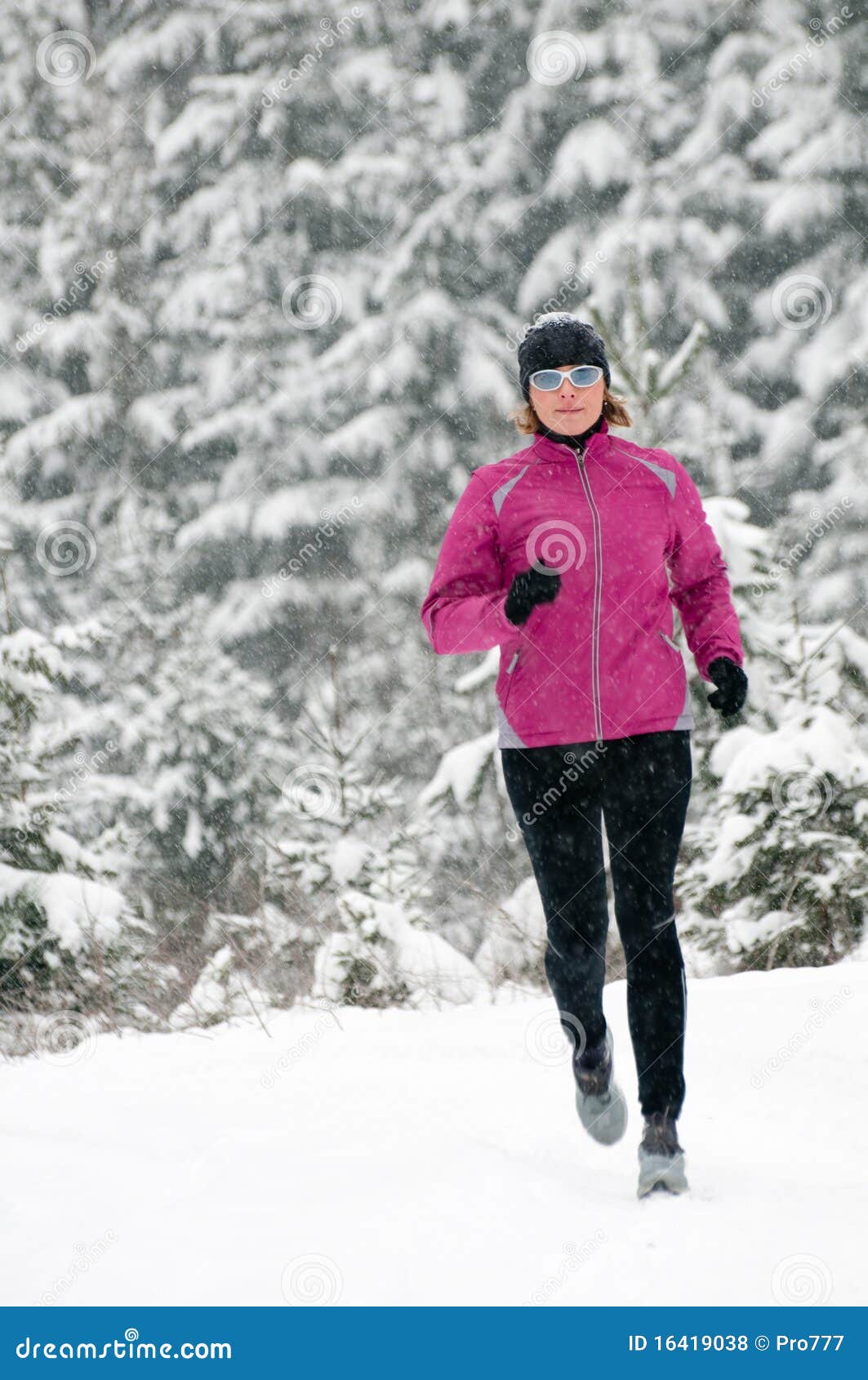 Winter running stock photo. Image of sport, cold, female - 16419038
