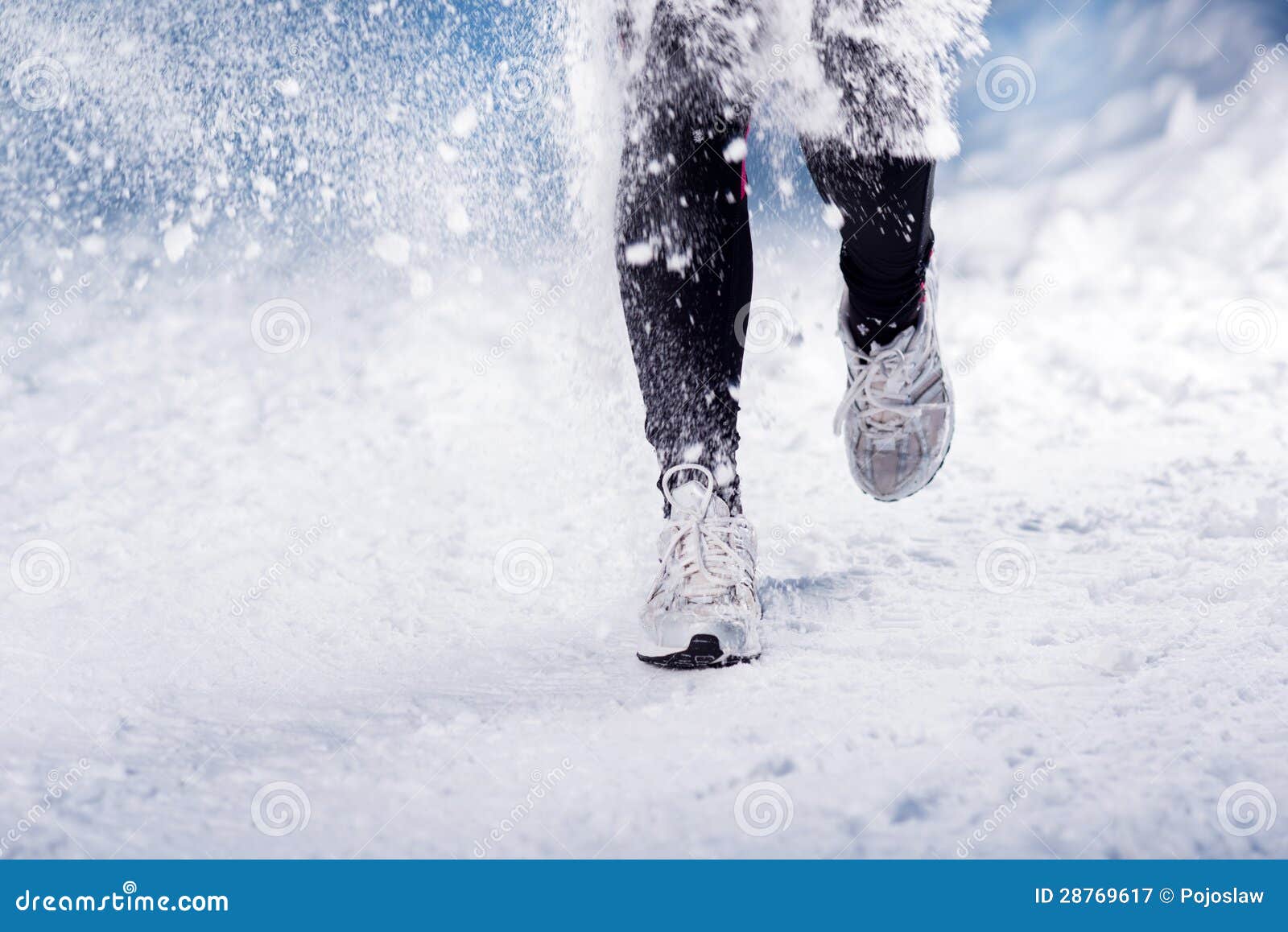 Winter running woman stock image. Image of active, foot - 28769617