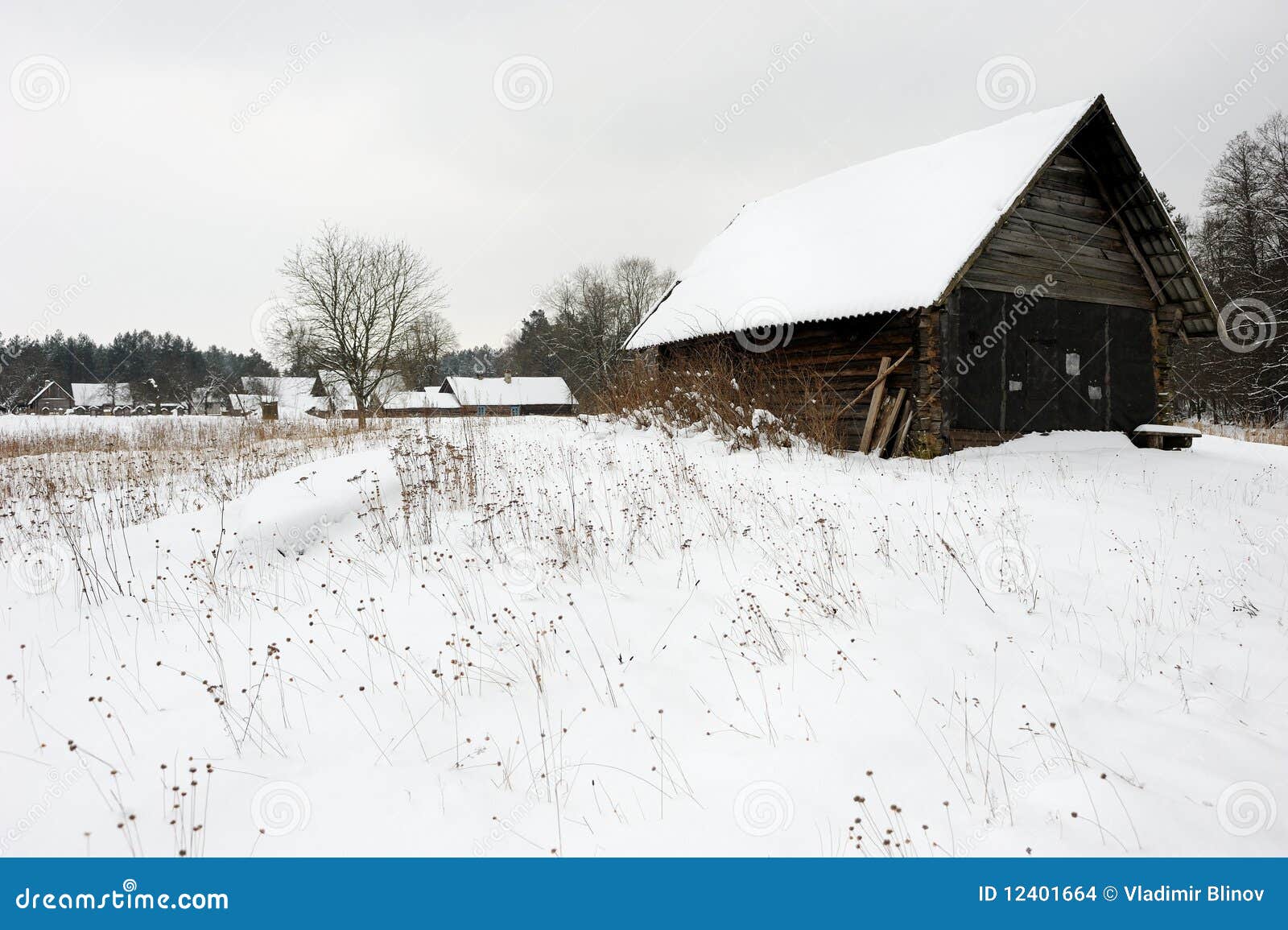 Winter rural landscape. stock photo. Image of rural, view - 12401664