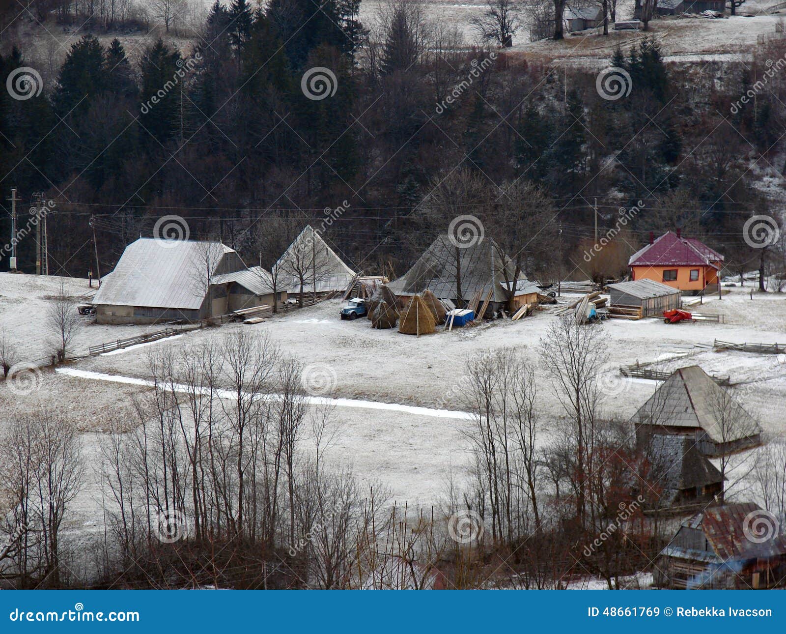 Winter rural landscape stock image. Image of land, panoramic - 48661769