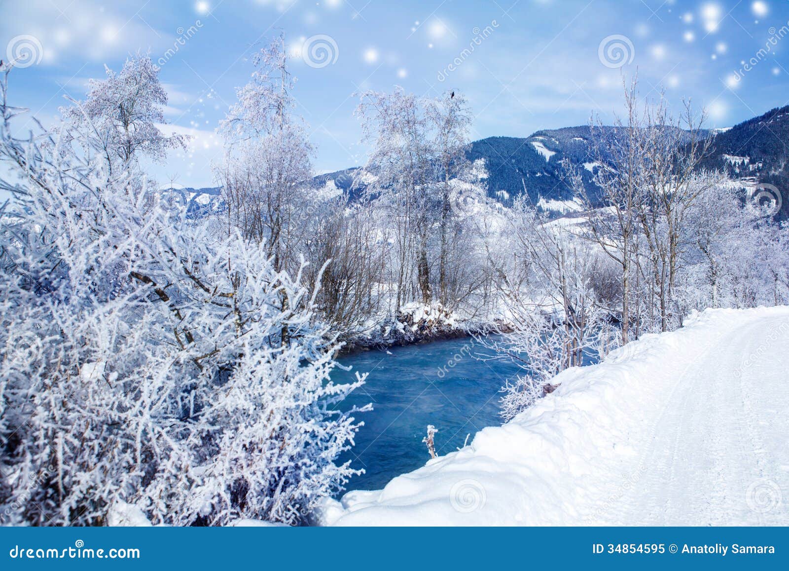 Winter rural landscape stock image. Image of rural, covered - 34854595
