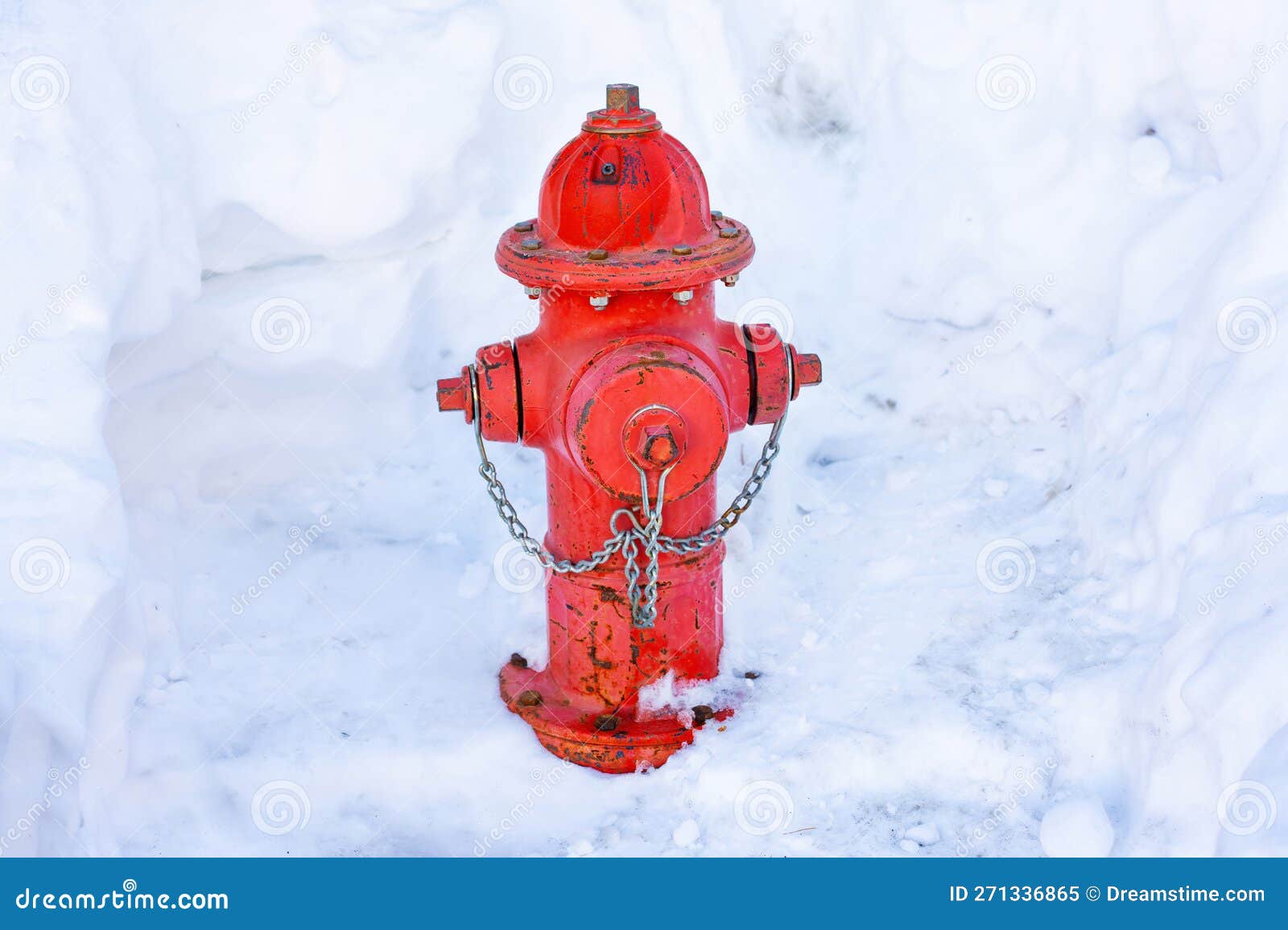 Winter Safety: Red Fire Hydrant in Snowy Scene Stock Image - Image of ...