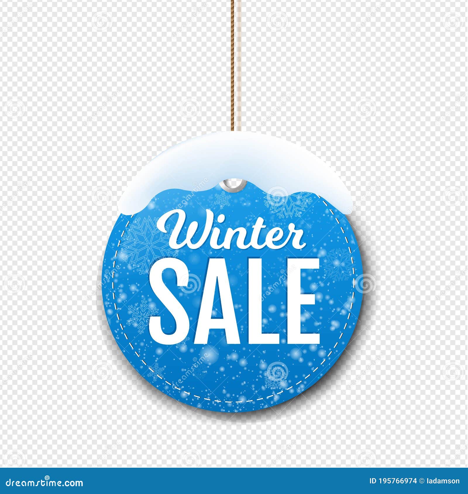 Winter Sale Label with Rope Transparent Background Stock Vector ...