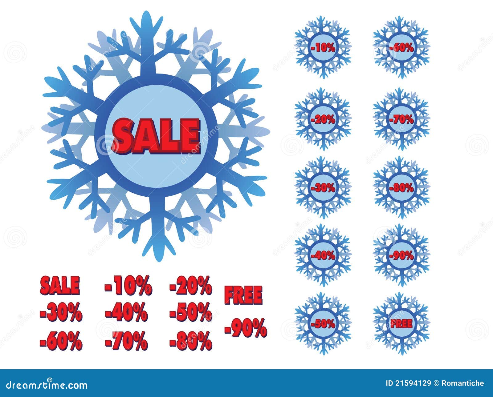 Winter sale snowflakes stock vector. Illustration of christmas - 21594129