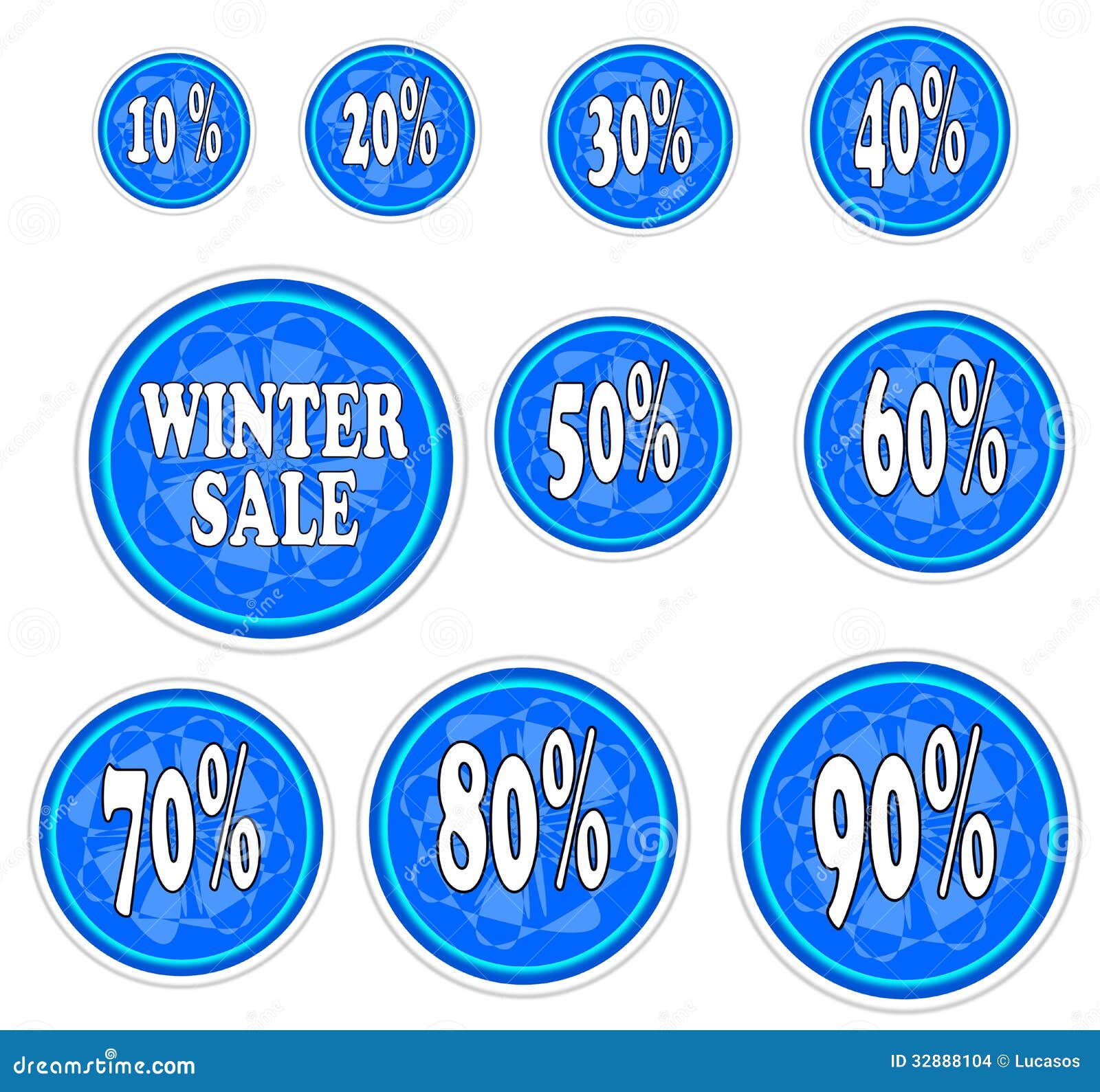 Winter Sale Stickers with Snowflake. Stock Illustration - Illustration ...