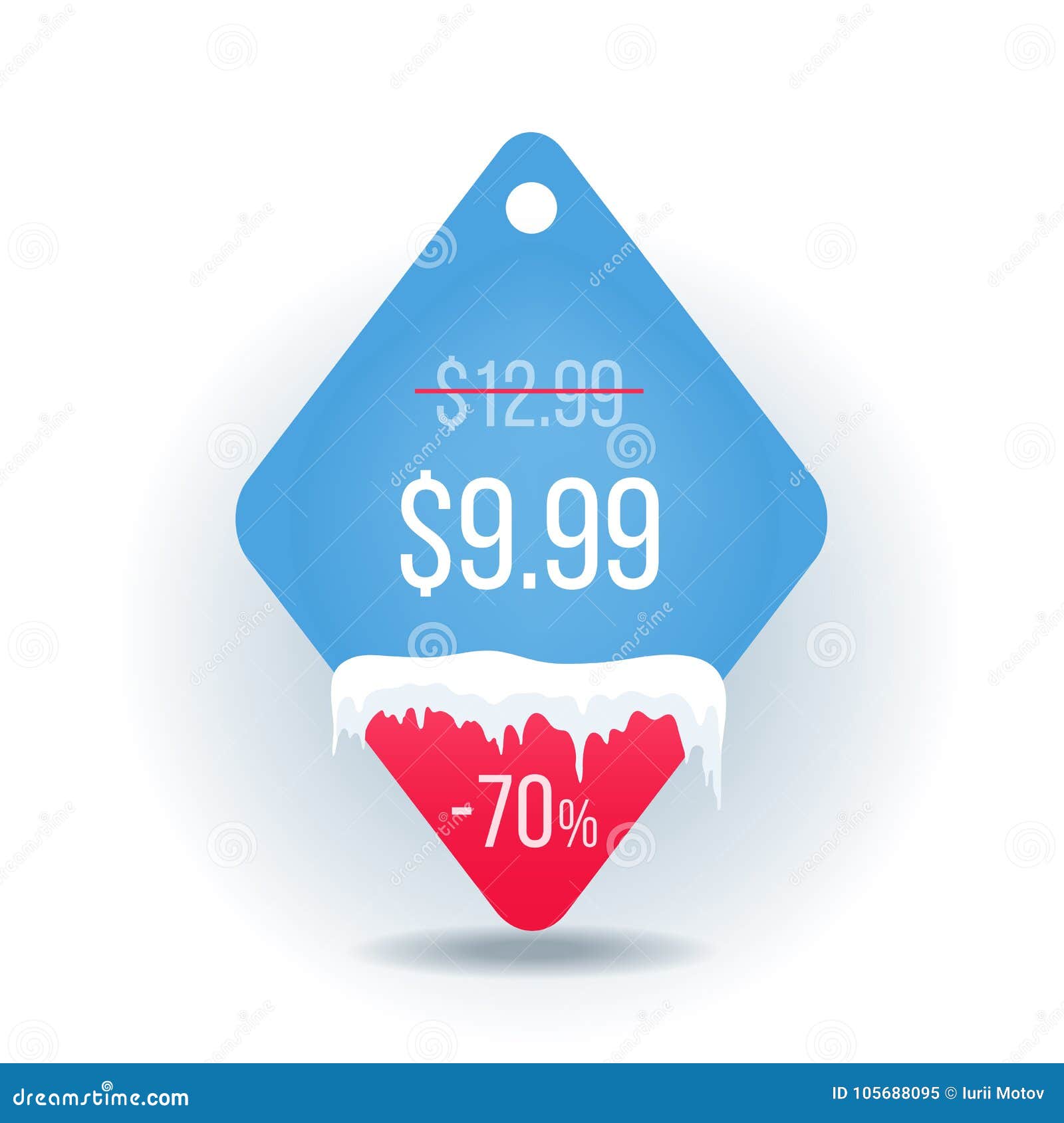 Winter Sale Tags. Christmas Label with Ice Caps. Vector Illustration ...