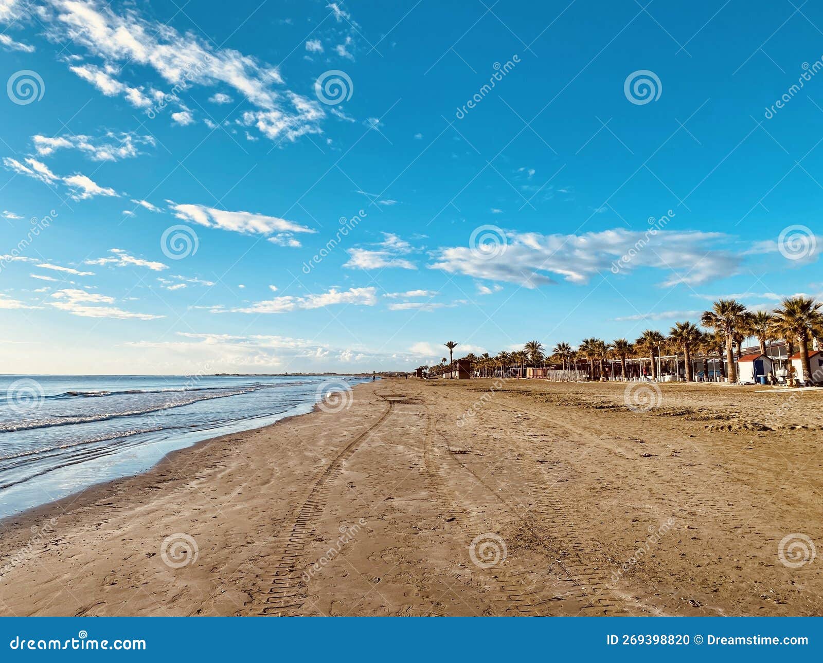 Winter Sandy Beach in Larnaca, Cyprus Stock Photo - Image of aerial ...