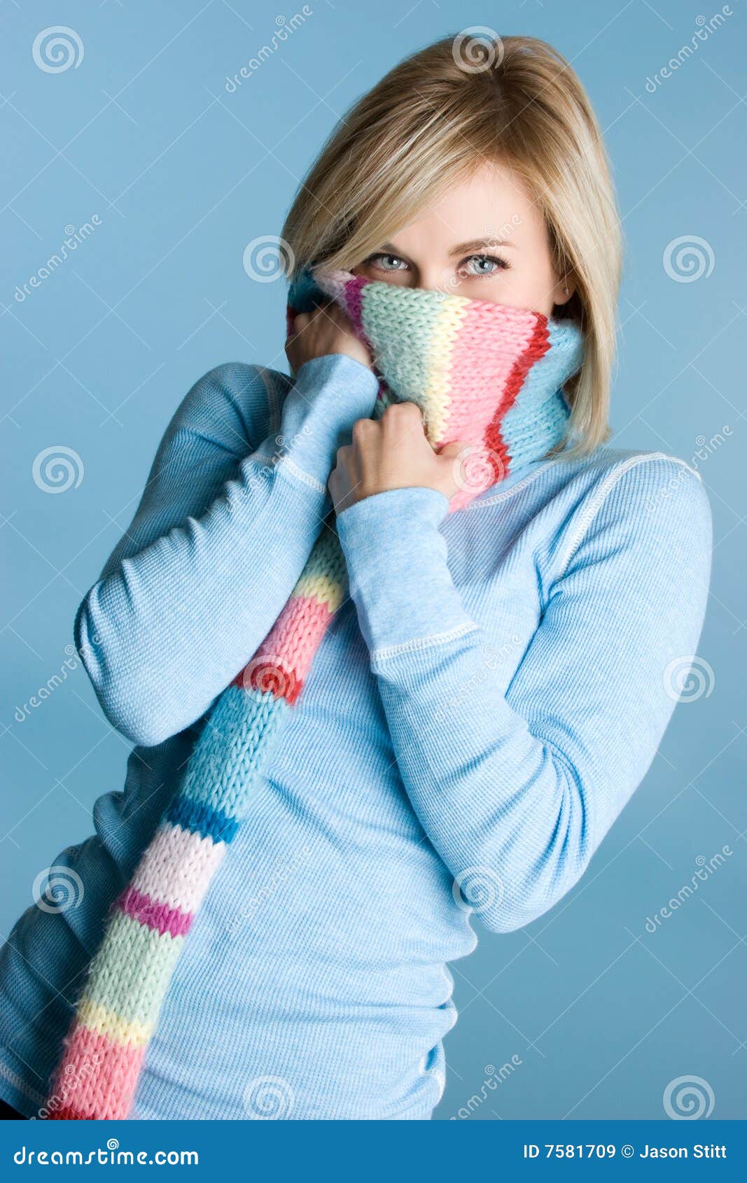 Winter Scarf Girl stock image. Image of women, fashion - 7581709