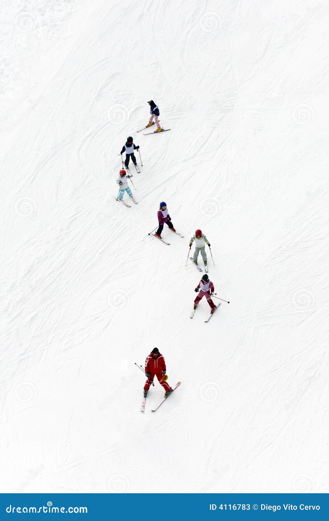 Winter scene stock image. Image of instructing, children - 4116783